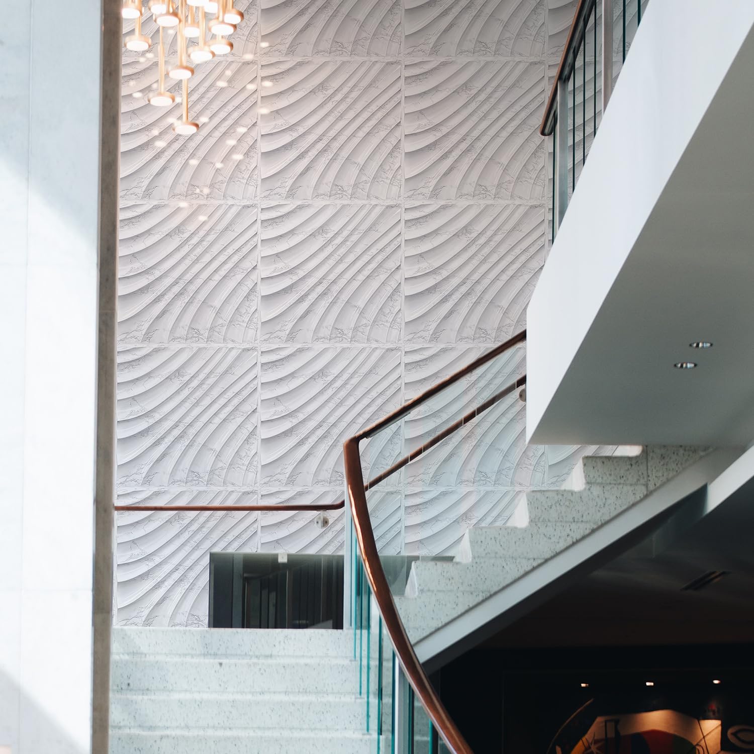 Snapklik.com : 3D Wall Panels Peel And Stick, Glossy White Wave Wall ...