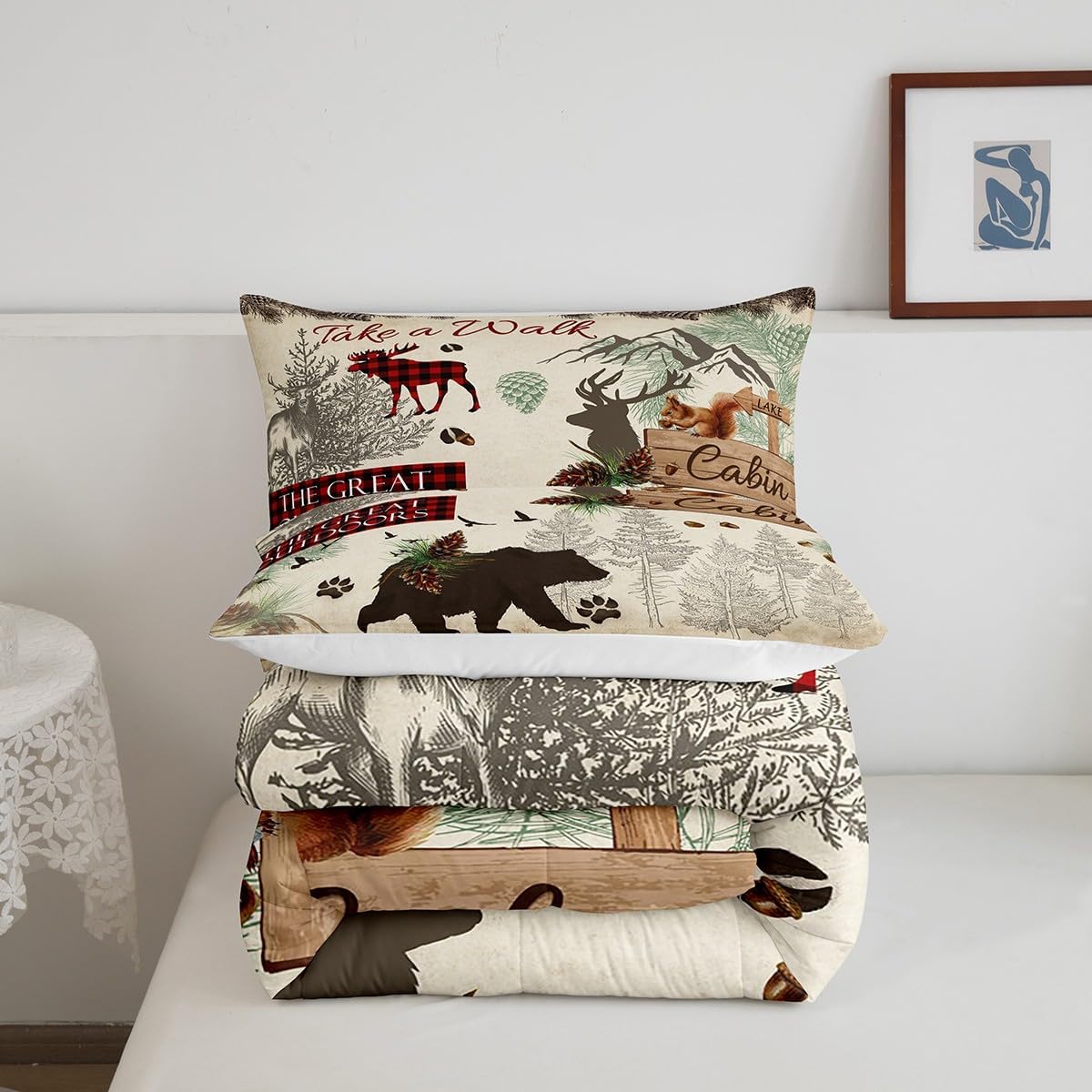 Juego de ropa de cama de animales del bosque, juego de edredón de ...