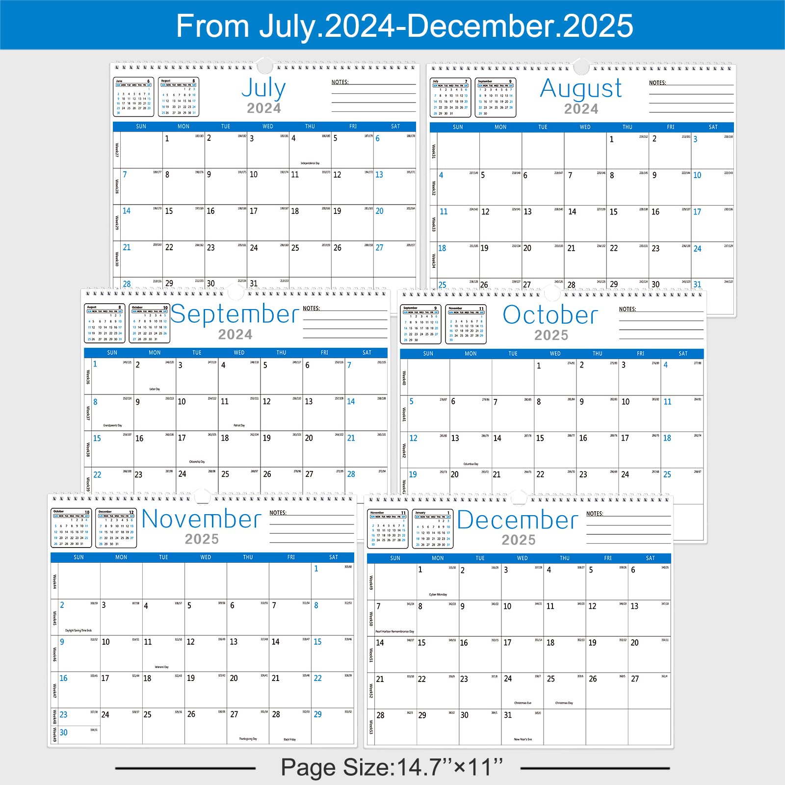 Snapklik.com : BHR Desk Wall Calendar 2024-2025,Monthly Wall Calendars ...