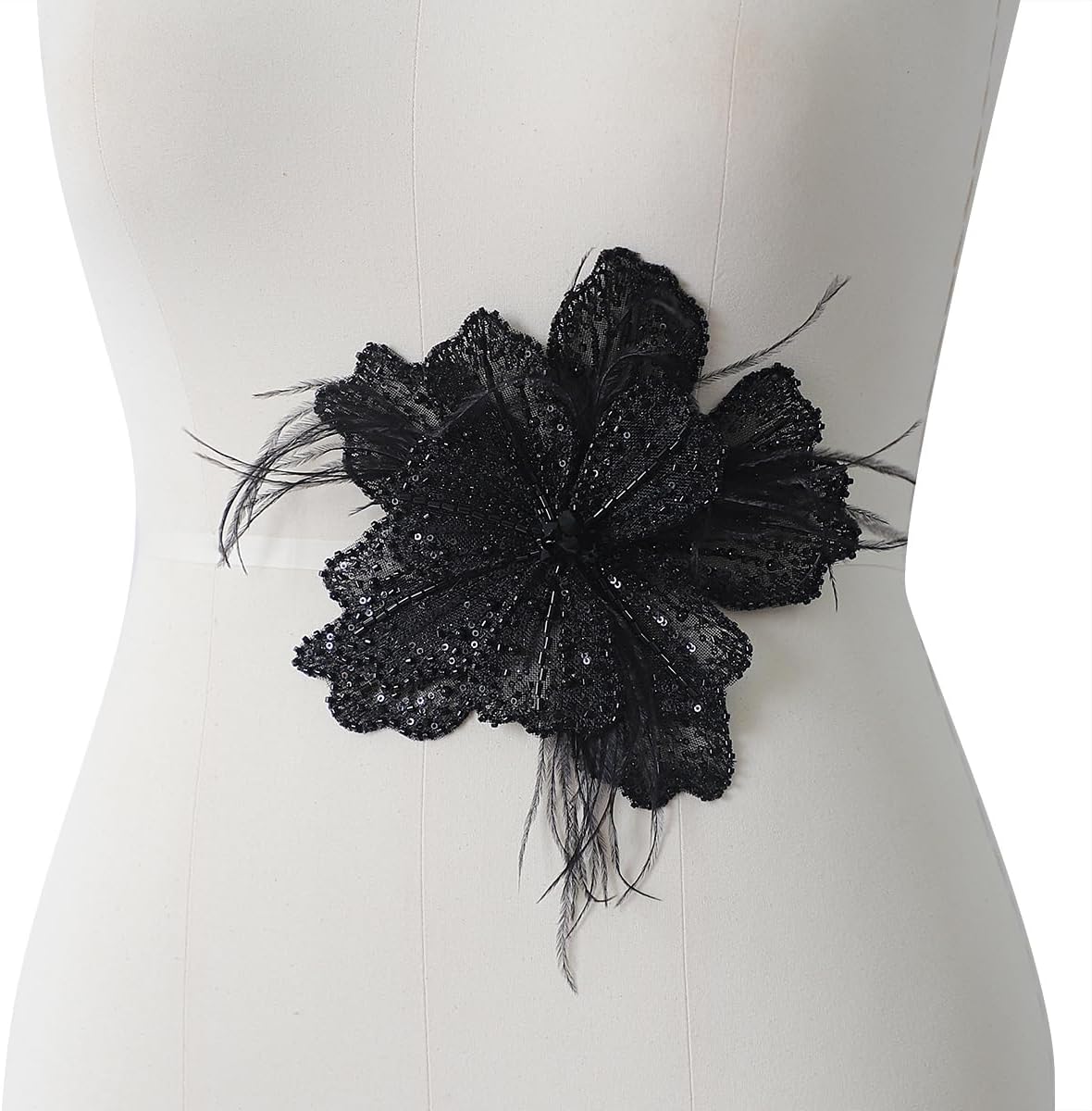 Amazon.com: Pure handsewing Beads Trim Patches Rhinestones Bodice ...