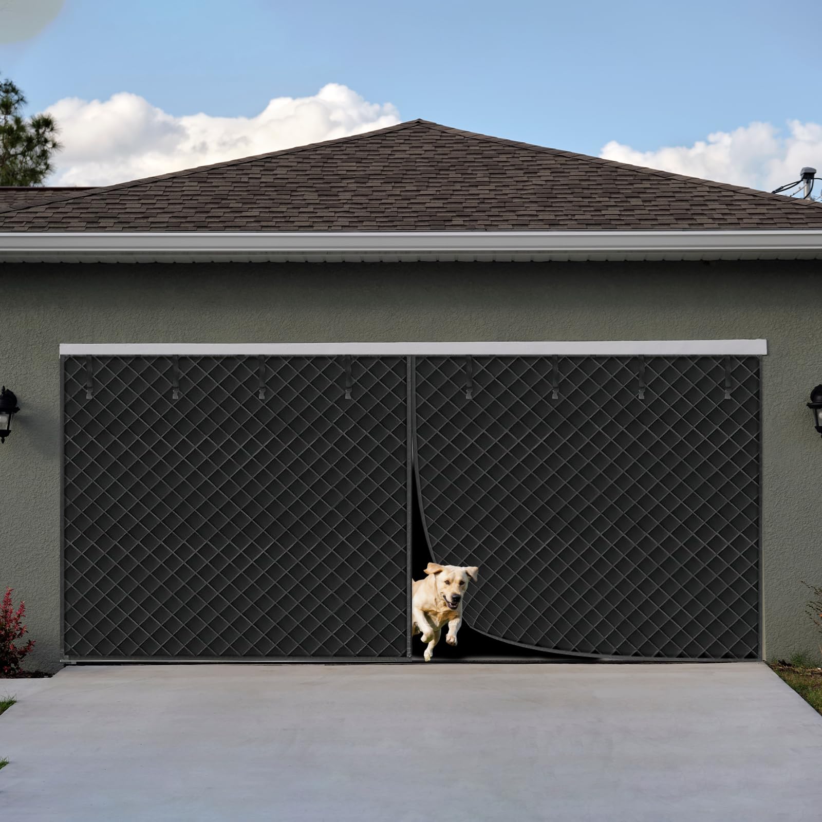 Large Double Garage Door Screen for Winter Heavy Duty Magnetic Garage ...