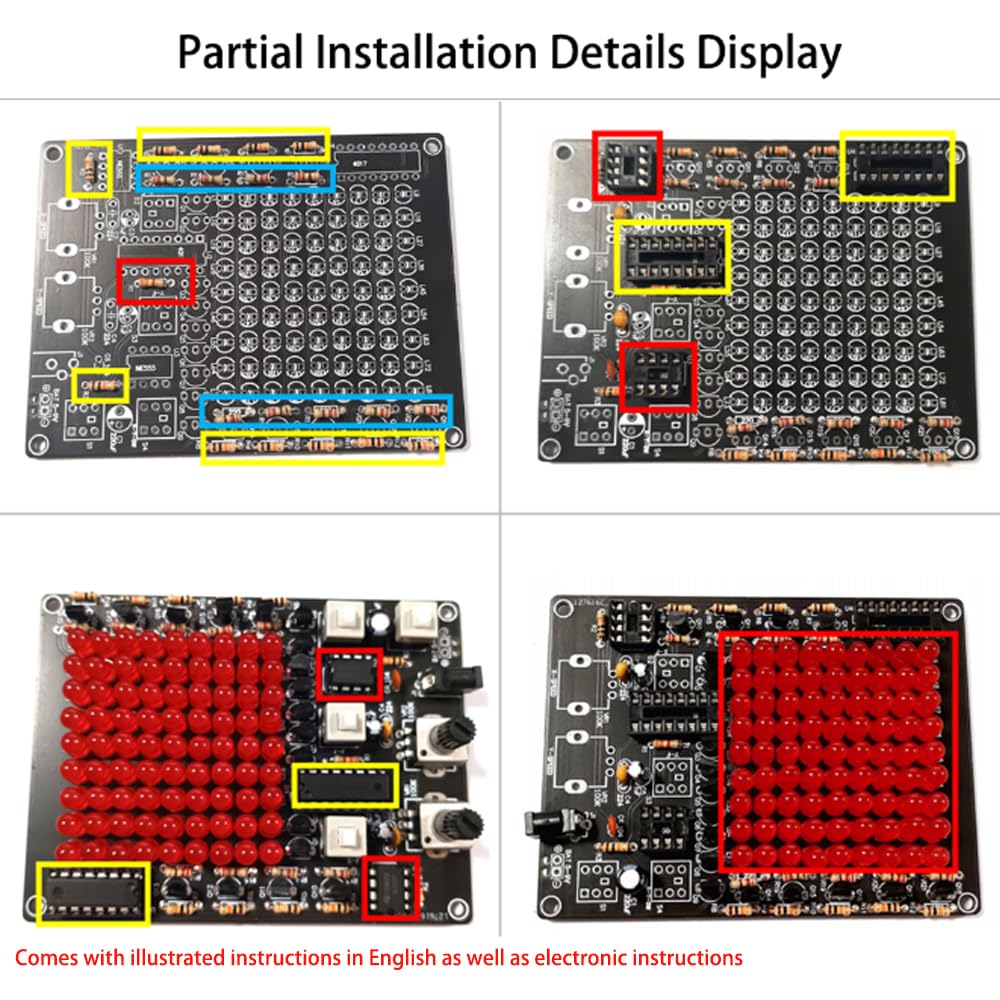 Snapklik.com : LED Chaser Kit Soldering Practice Kit PCB Board Red ...