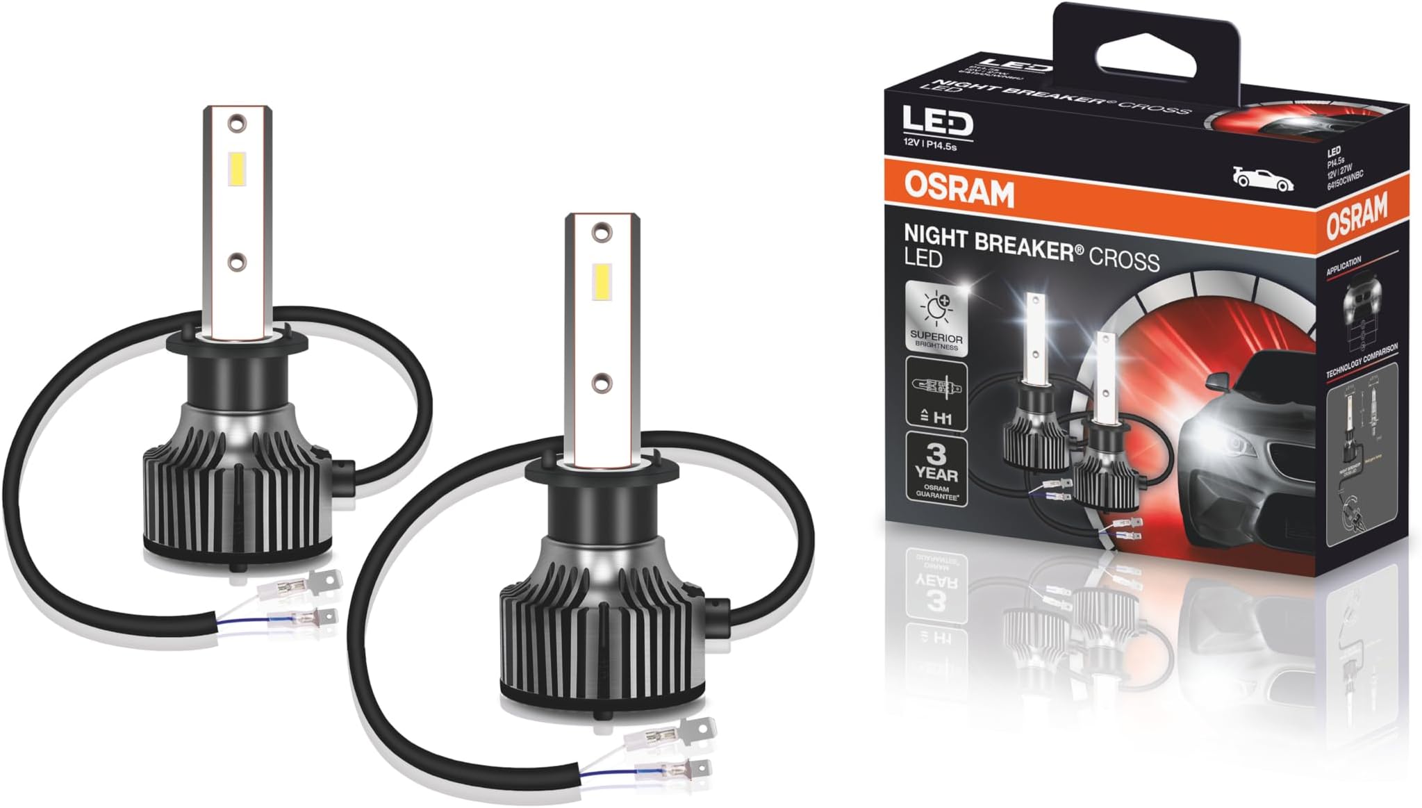 KIT LED NIGHT BREAKER CROSS H4 OSRAM - 64193CW NBC - Potência 27W ...