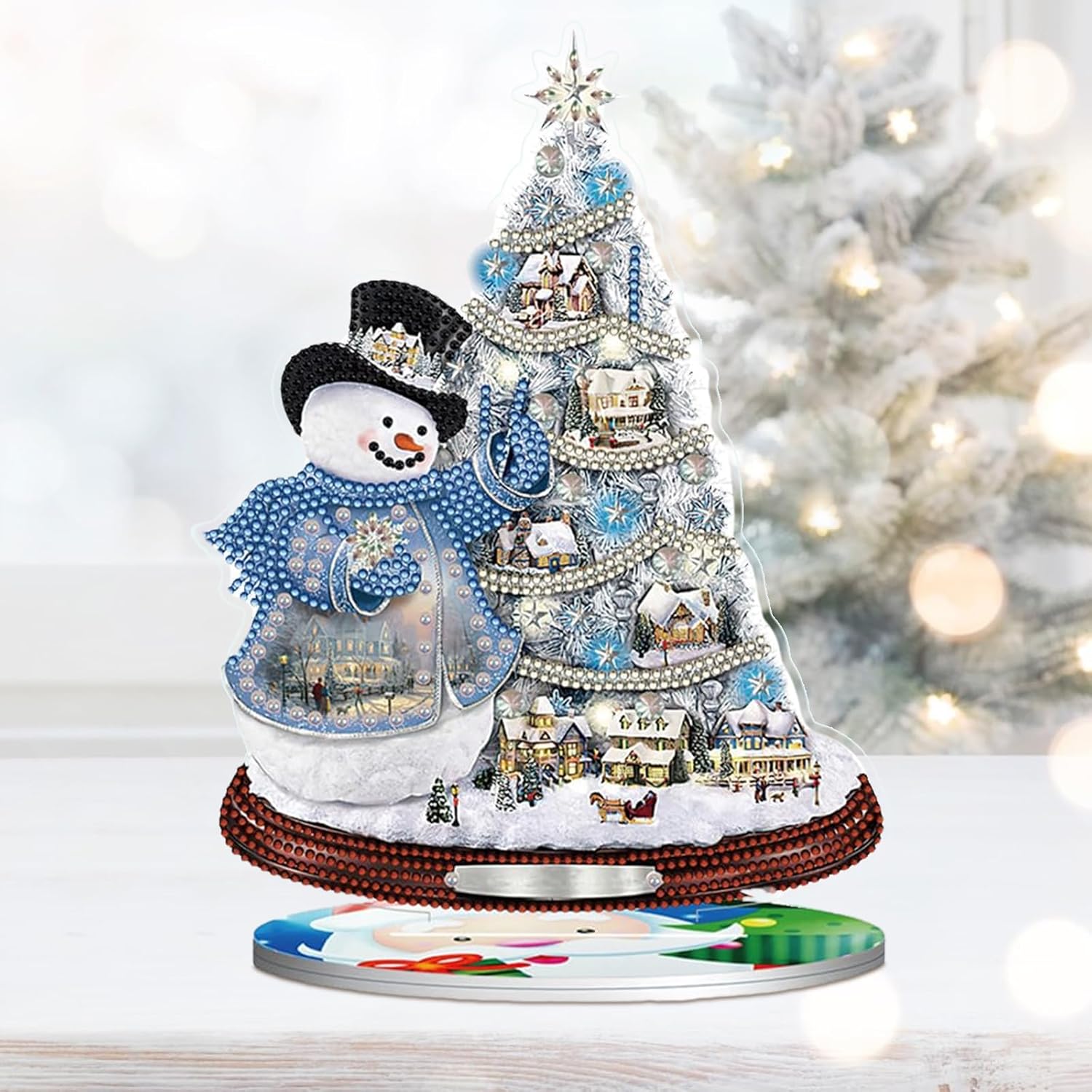 YCDKK Christmas Diamond Painting Desk Ornaments Kits, Snowman DIY 5D ...