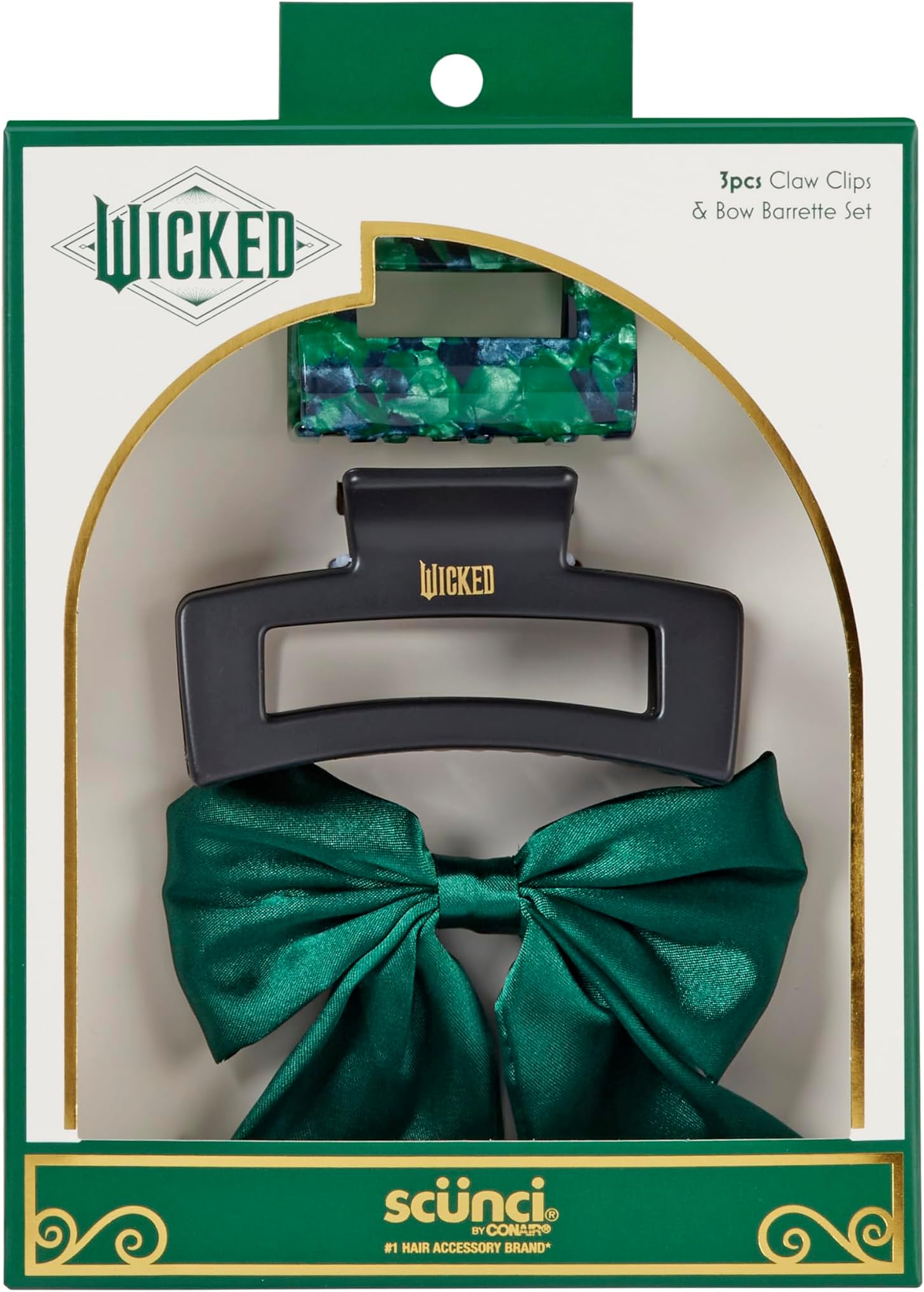 Amazon.com : Wicked 3PK Claw Clip & Bow Barrette set - hair clips ...
