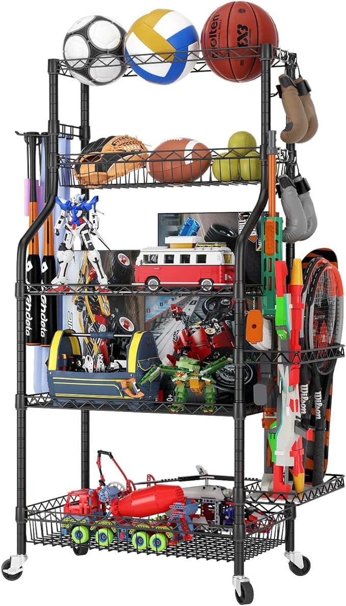 Amazon.com: SINGAYE Ball Storage shelves shelving Garage Sports ...
