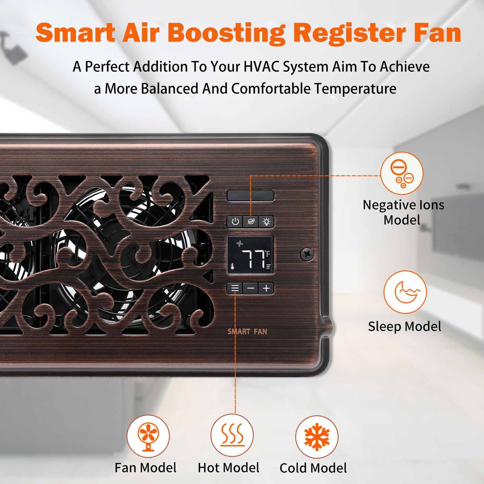 Snapklik.com : Howeall 4" X 10" Super Quiet Register Booster Fan ...