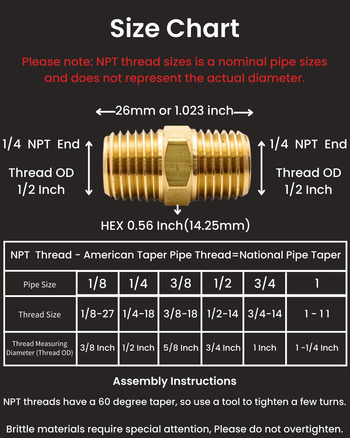 Snapklik.com : T TANYA HARDWARE 1/4-Inch NPT X 1/4-Inch NPT Male Thread ...