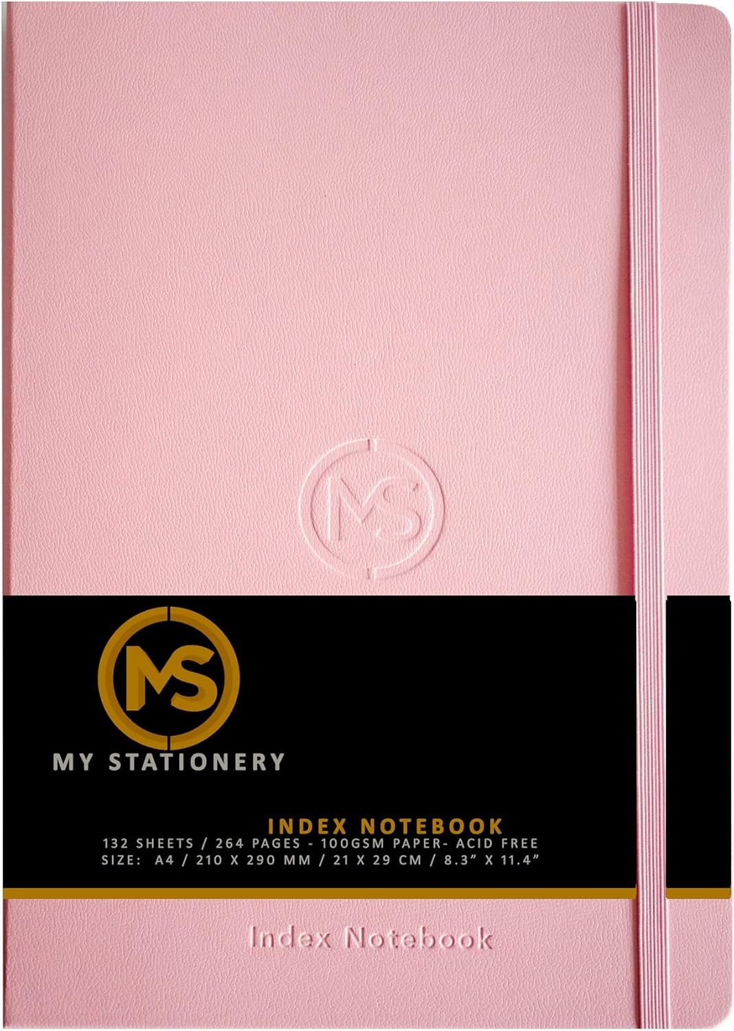 A4 Index Notebook Hardback Leatherette Cover 8mm Ruled Margin A-Z Tabs ...