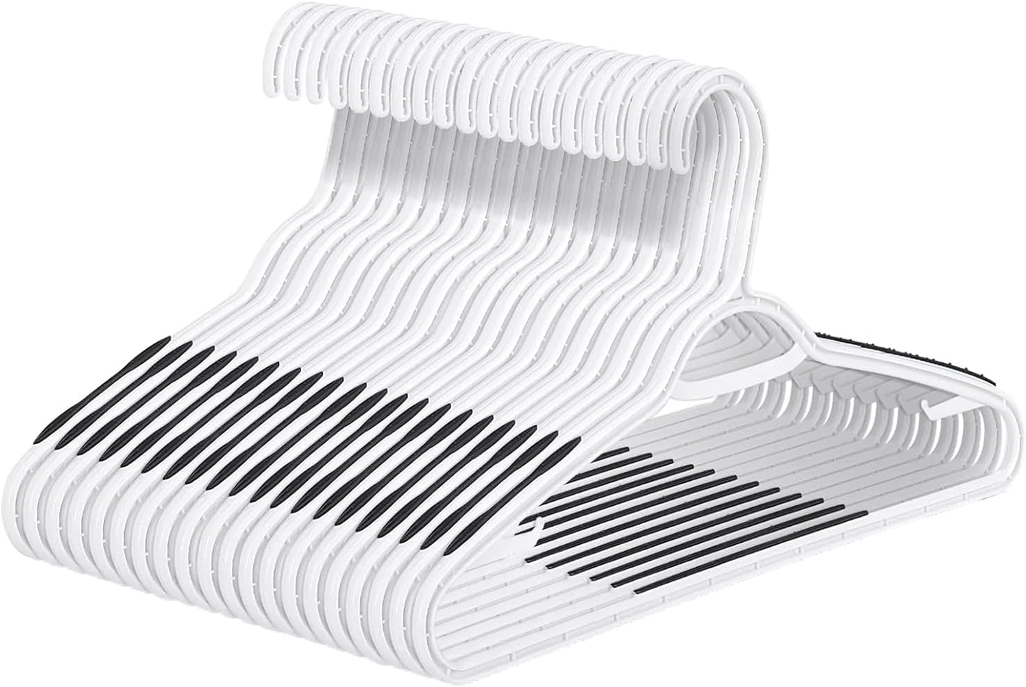 Amazon.com: Finnhomy 50 Pack Plastic Hangers, Clothes Hangers with Non ...