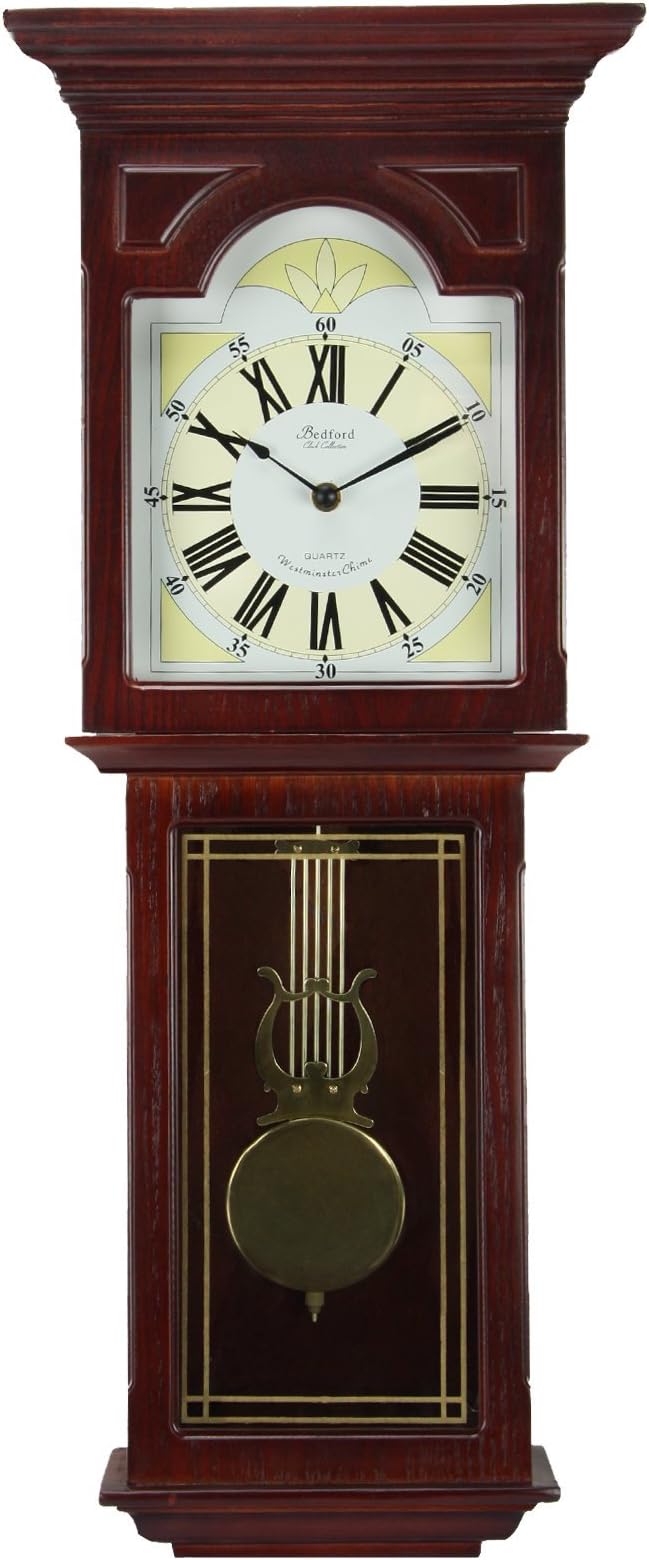 Amazon.com: Bedford Clock Collection Chestnut Chiming Pendulum Wall ...