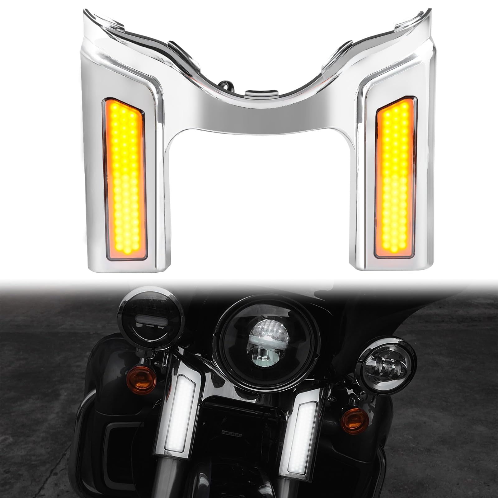 Amazon.com: Front LED Fork Dual-Color Turn Signals Light with Slider ...