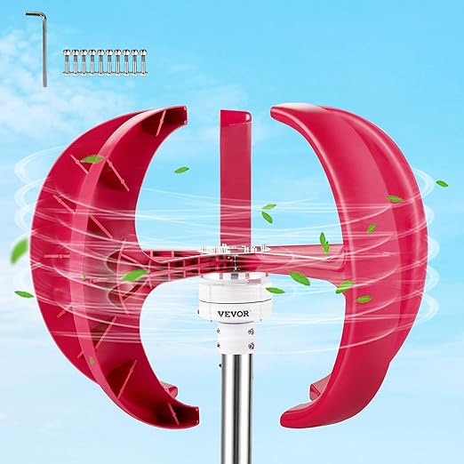 Amazon.com: VEVOR Lantern Wind Turbine, 12V/100W Vertical Turbine ...