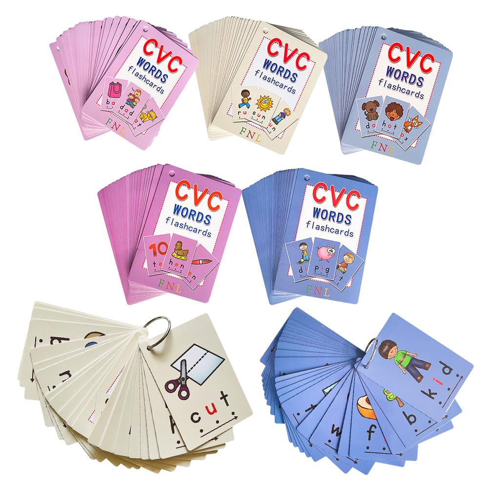 Amazon.com: Lachilly CVC Words Flashcard Vowel+Consonant+Vowel Toddler ...