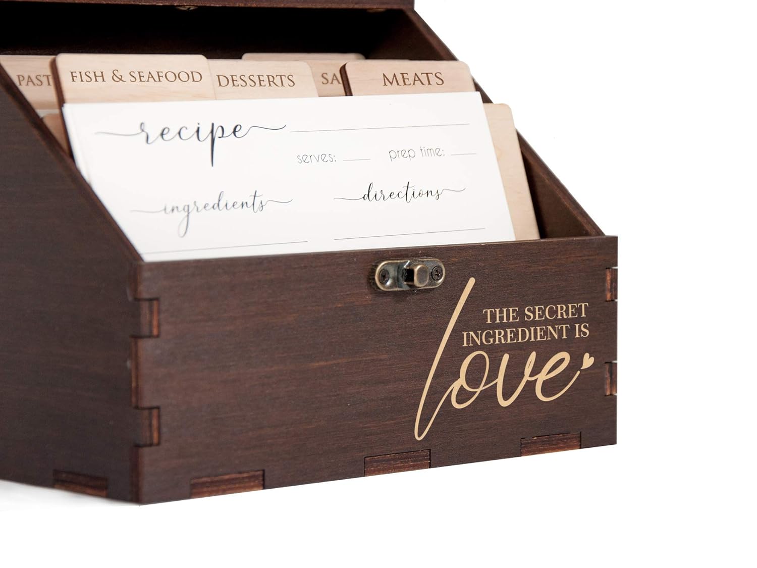 Amazon.com: Custom Recipe Box with Cards 4x6 - The Secret Ingredient is ...