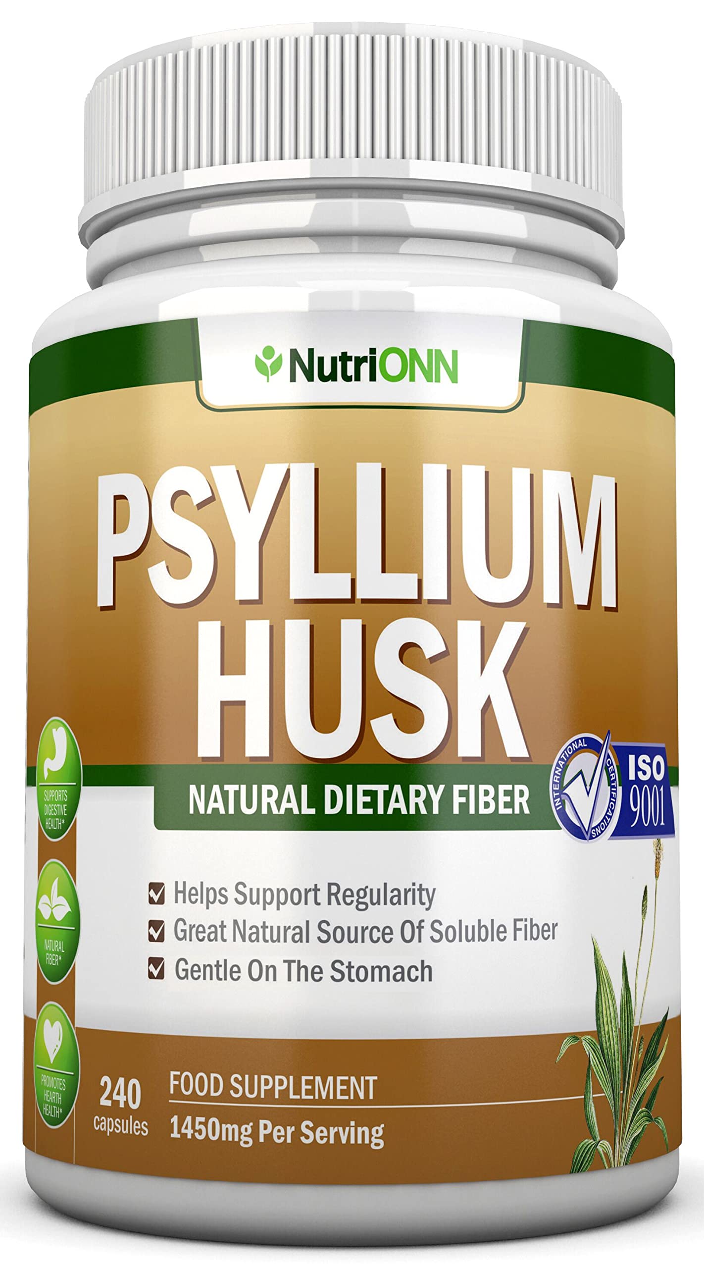 PSYLLIUM Husk Capsules - 1450mg Per Serving - 240 Capsules - Premium ...