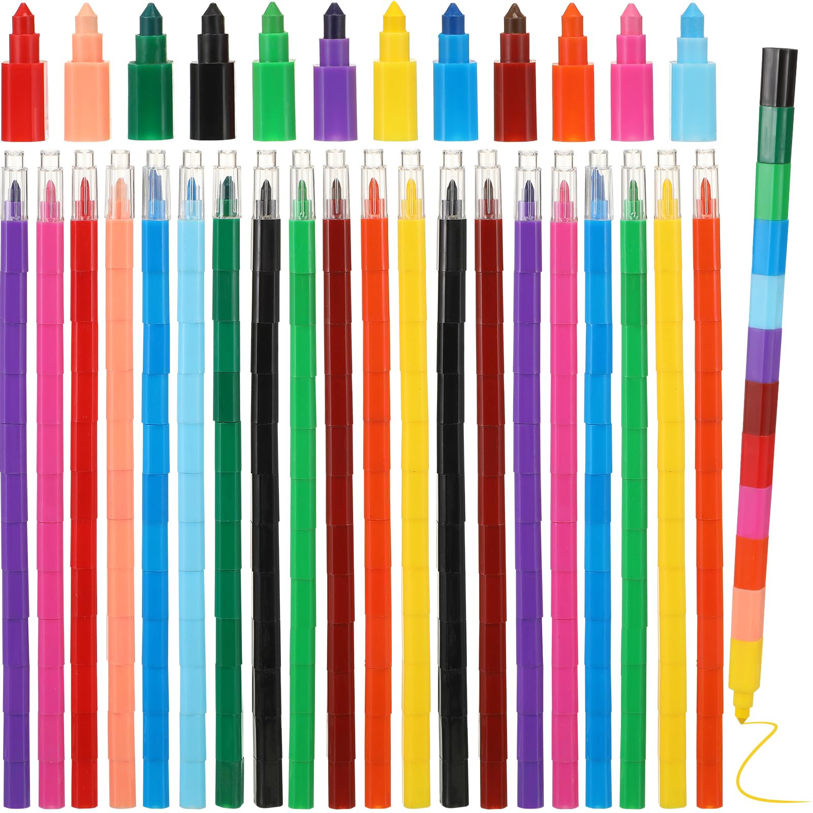 Snapklik.com : Marspark 20 Pcs Stackable Crayons Stacking Buildable ...