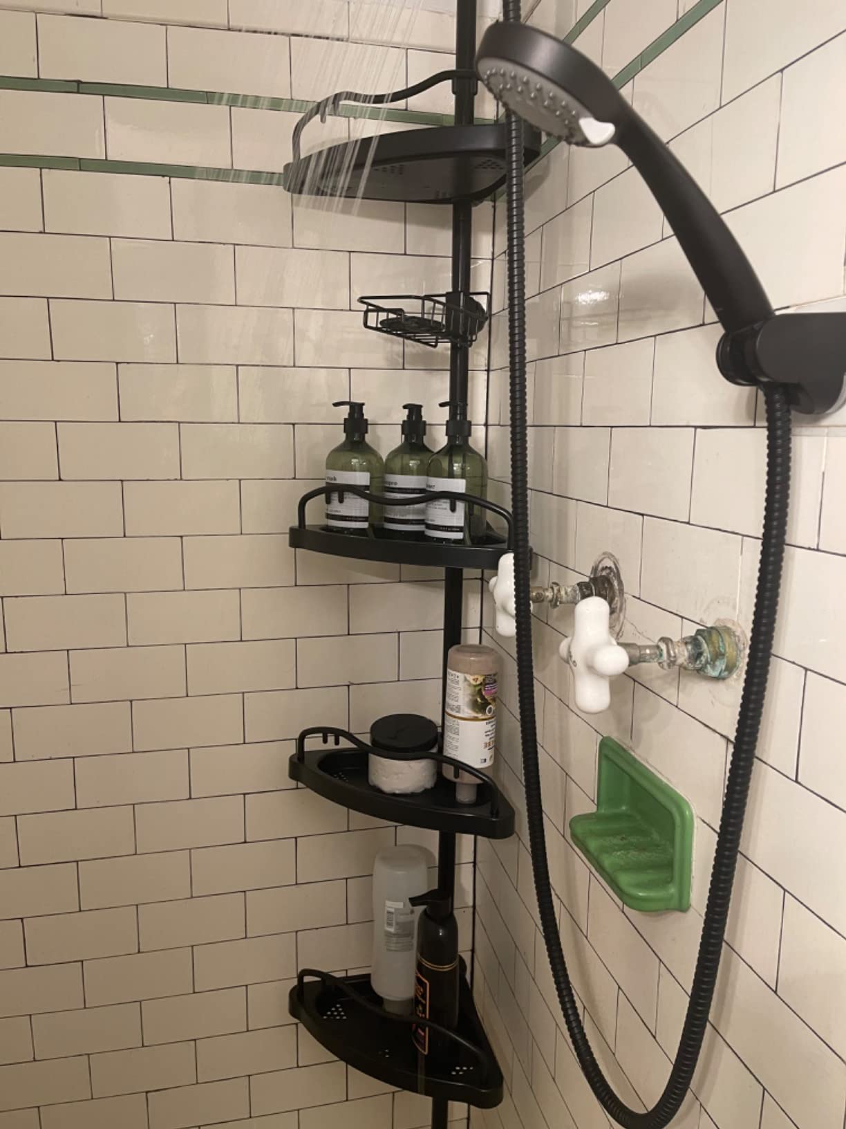 Amazon.com: Corner Shower Caddy Tension Pole - Shower Organizer Tension ...