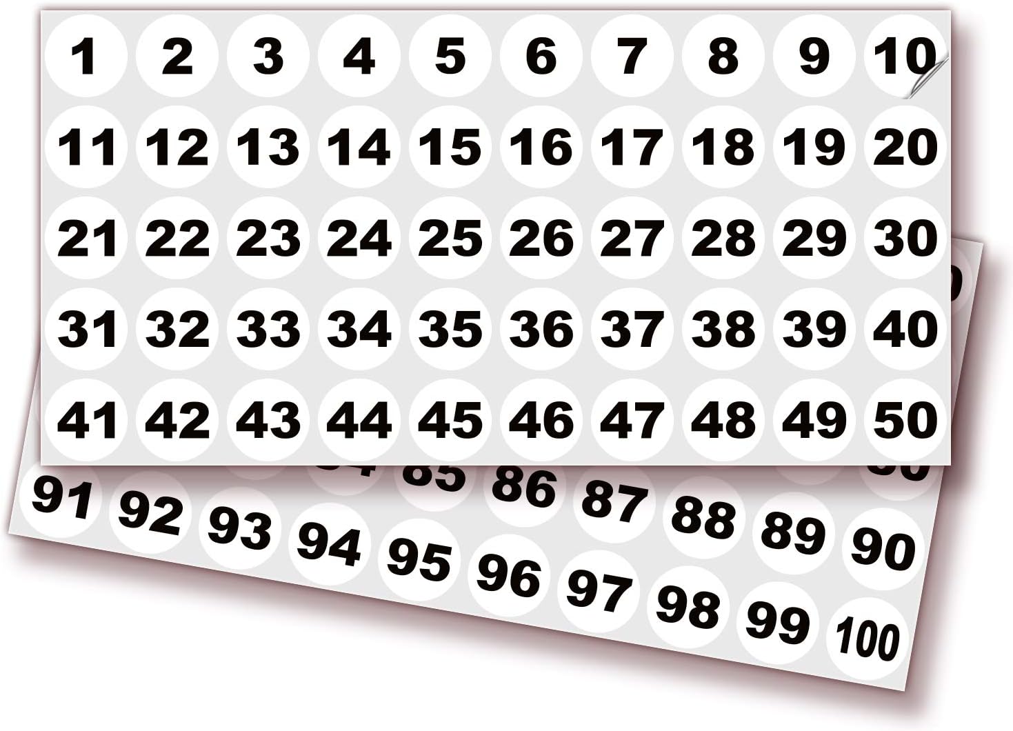 Amazon.com: LEKU Consecutive Number Vinyl Stickers 1 to 100,Consecutive ...