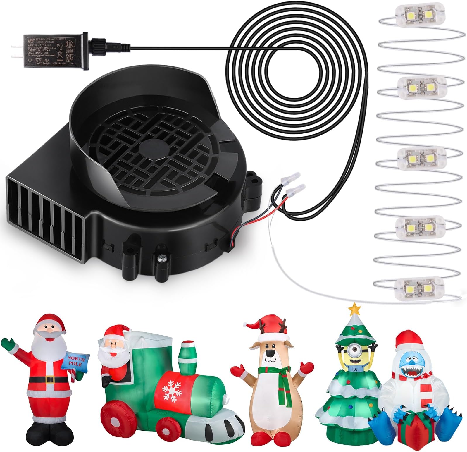 Amazon.com: 2 Pack 1.5A Inflatable Fan Replacement - 3600RPM Air Blower ...