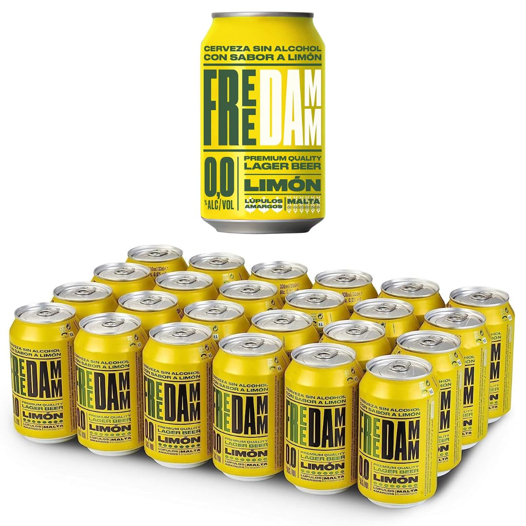 24x Estrella Free DAMM LEMON Alcohol Free Lager 0.0, 330ml - New Non ...