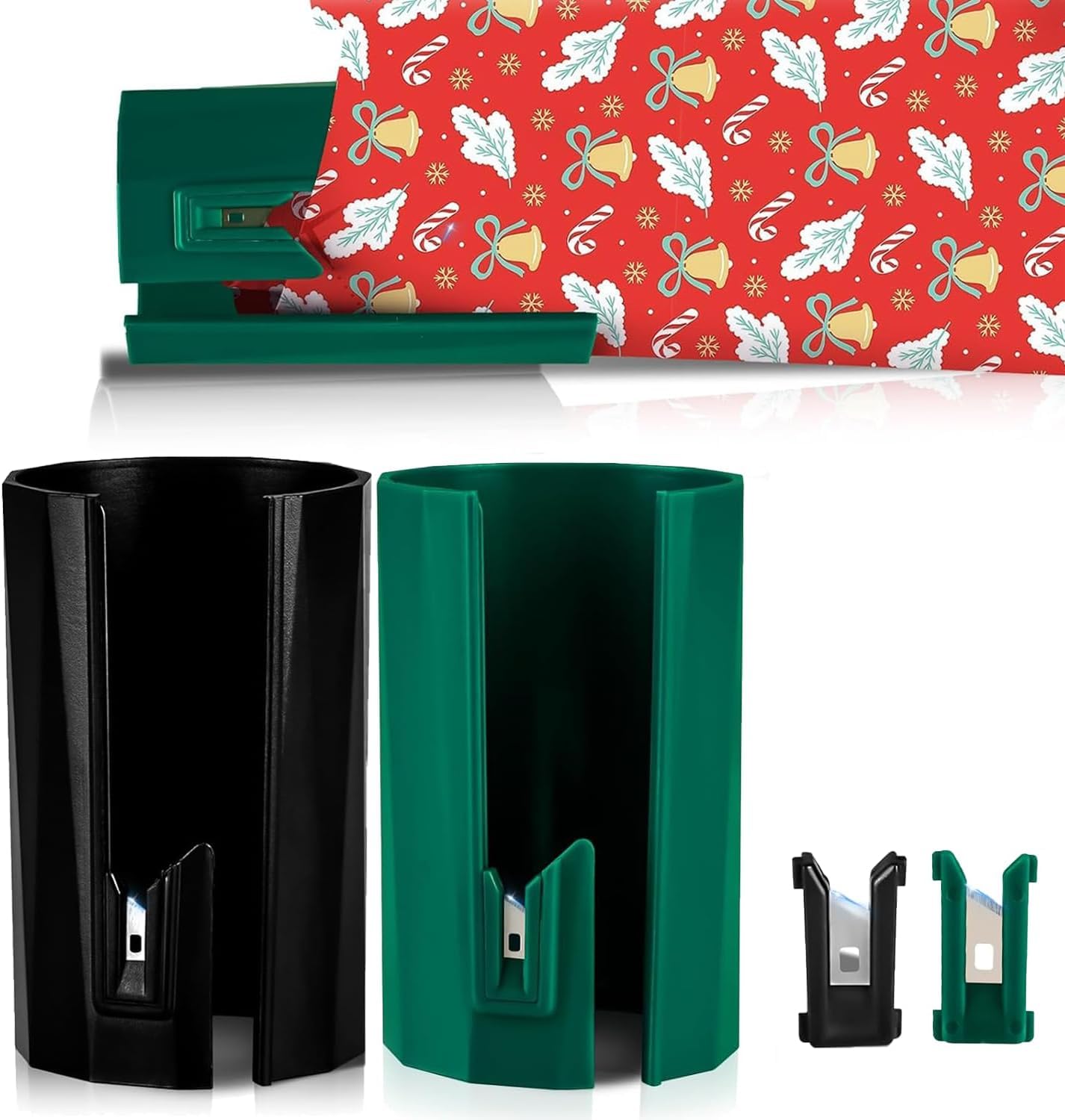 2 Pack Green Wrapping Paper Cutter, Sliding Gift Wrap Cutter for ...