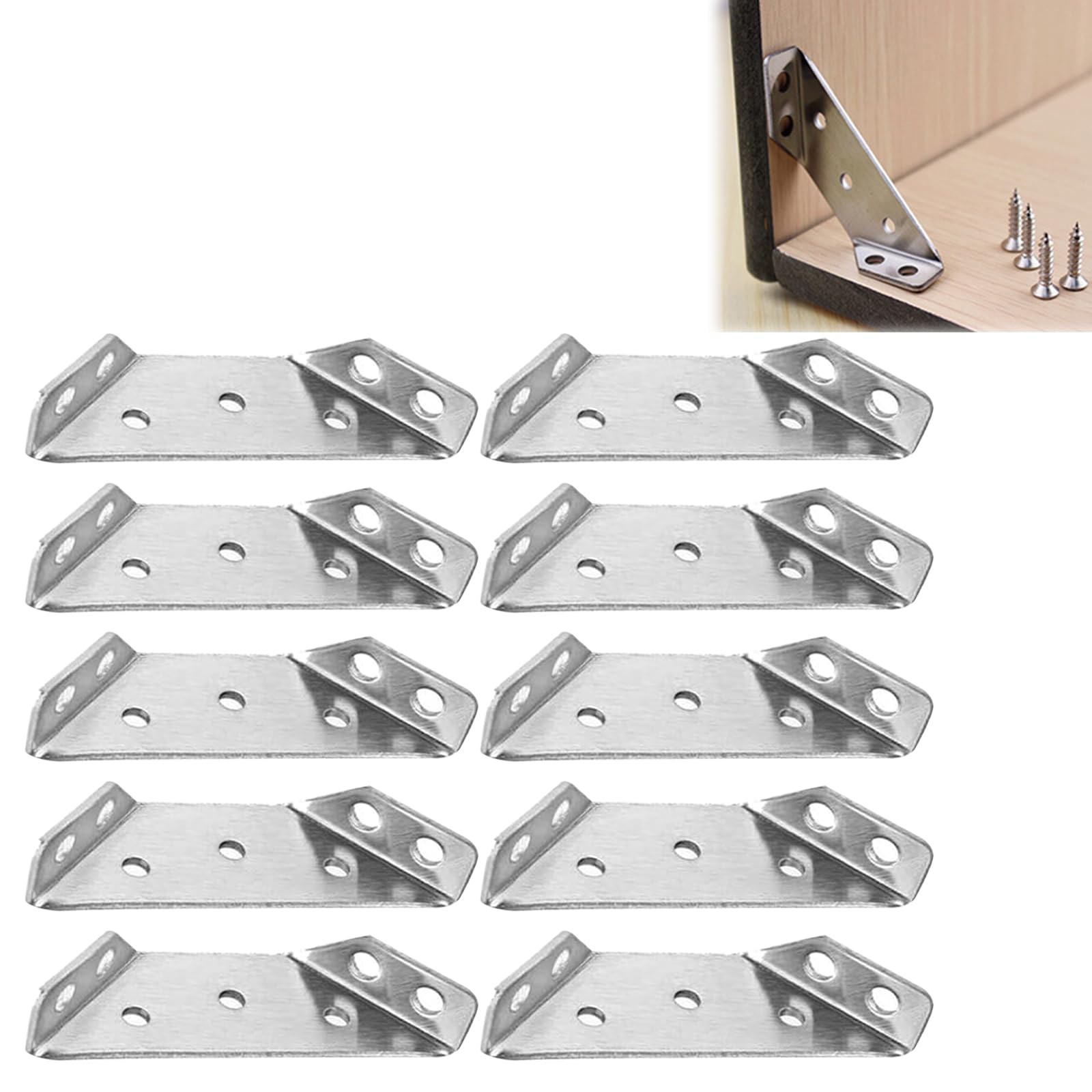Neyeau Universal Stainless Steel Furniture Corner Connector 10PCS ...