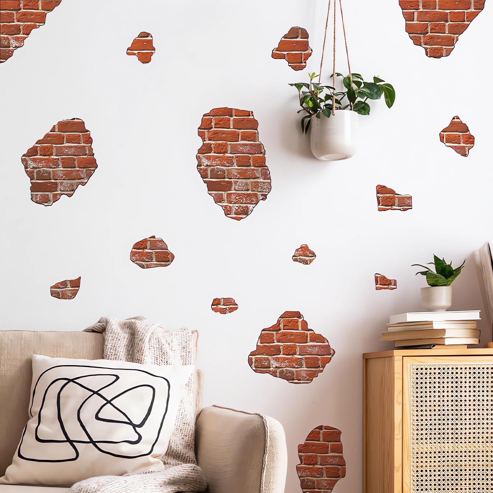 Amazon.com: Retro Brickyard Faux Brick Wall Stickers, sacinora Brick ...