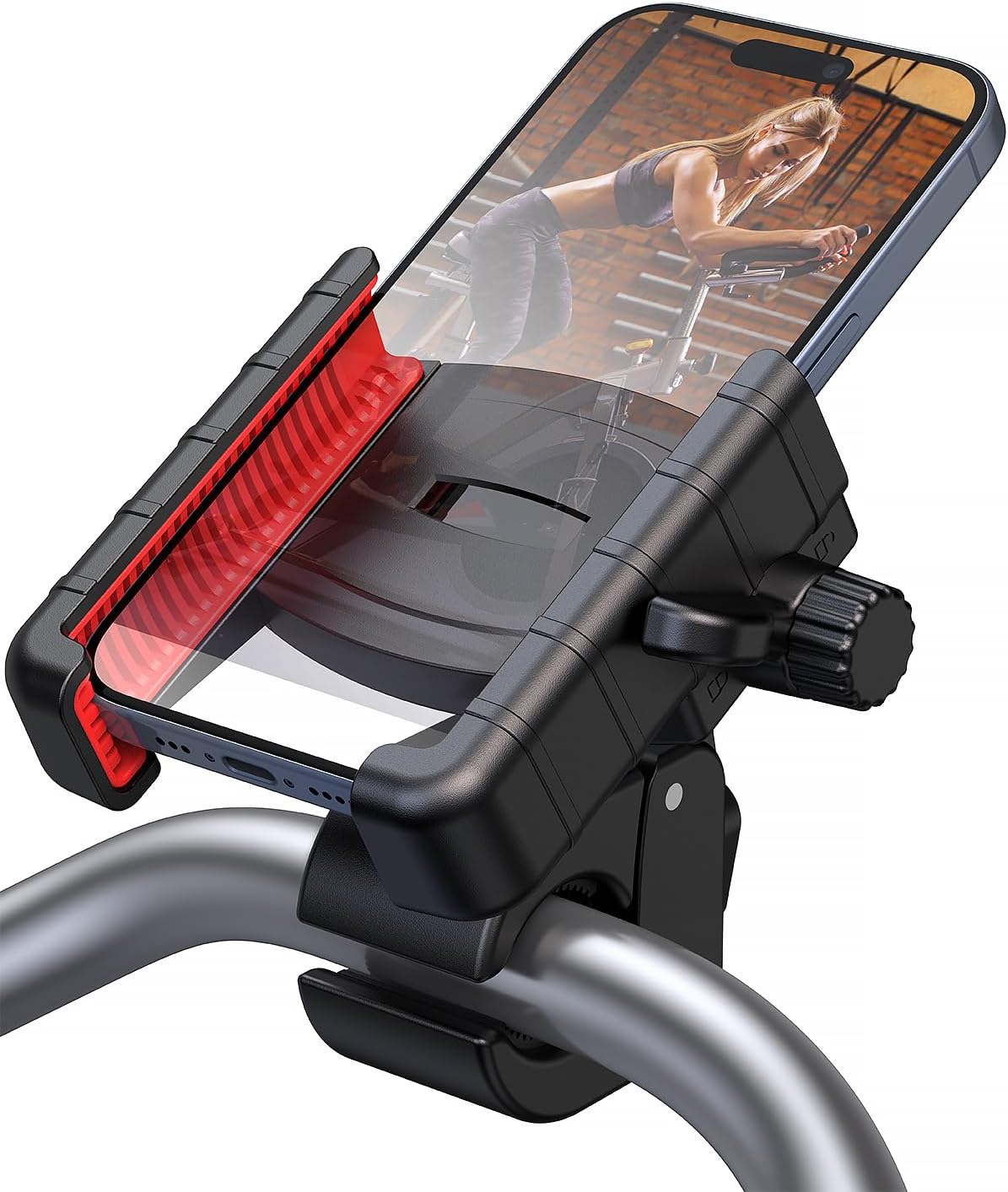 Amazon.com: Phone Holder Compatible with Peloton Bike & Bike Plus - Secure Fit and Easy One-Hand ...