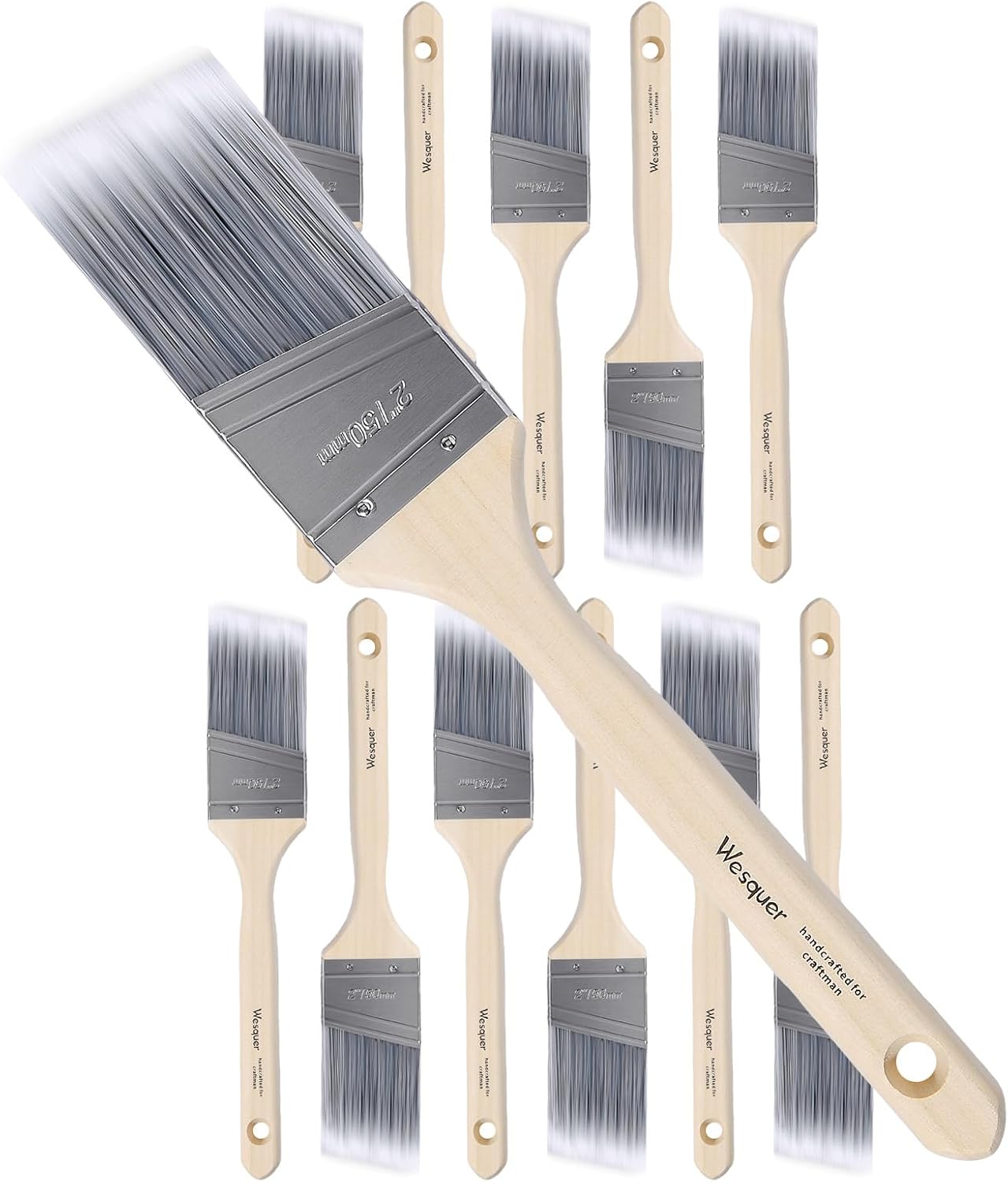 Amazon.com: Wesquer - 2 Inch 12 Pack Angled Paint Brush for Stain ...