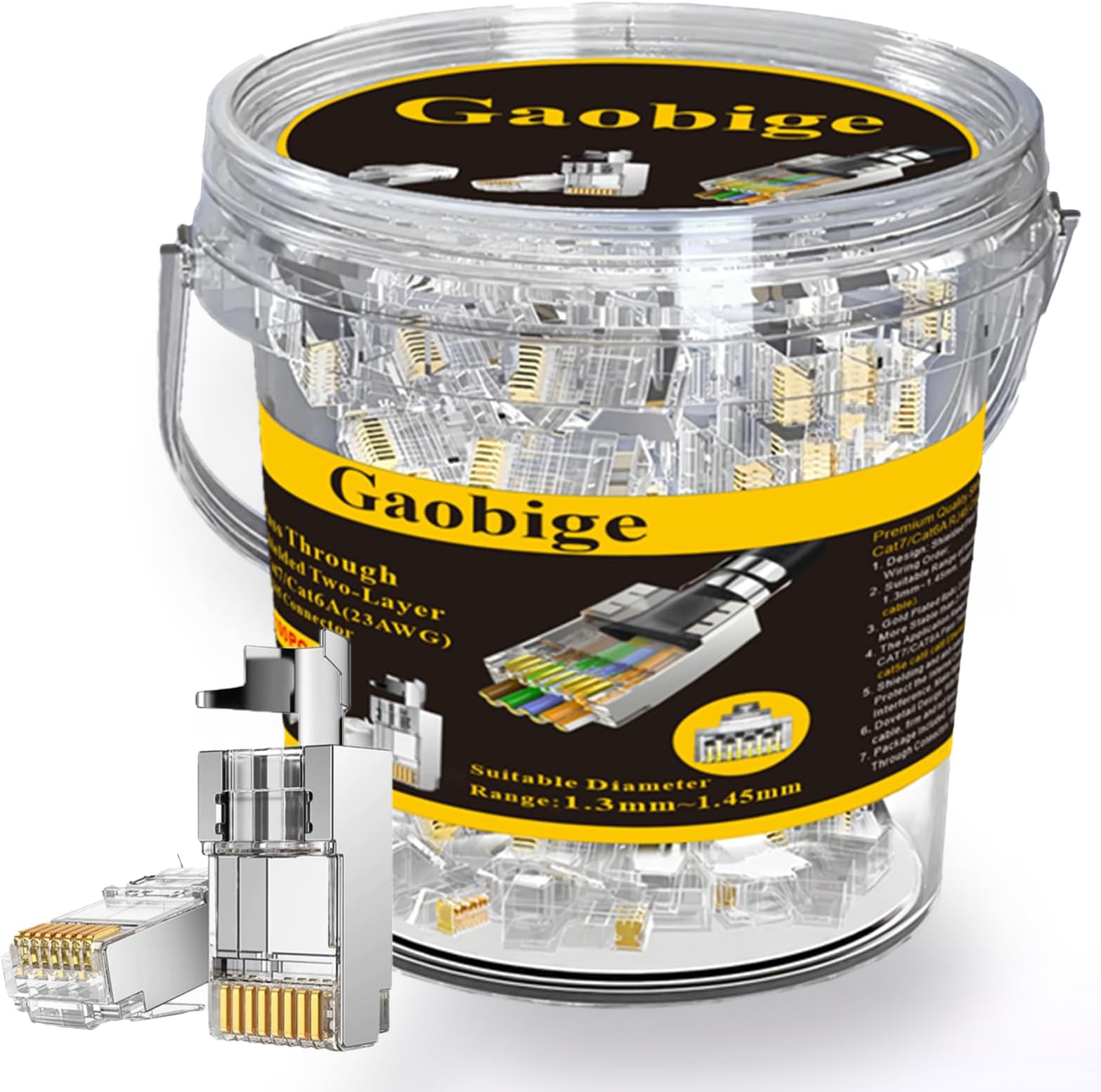 Amazon.com: Cable Matters 50-Pack Cat6A RJ45 Shielded Modular Plugs ...
