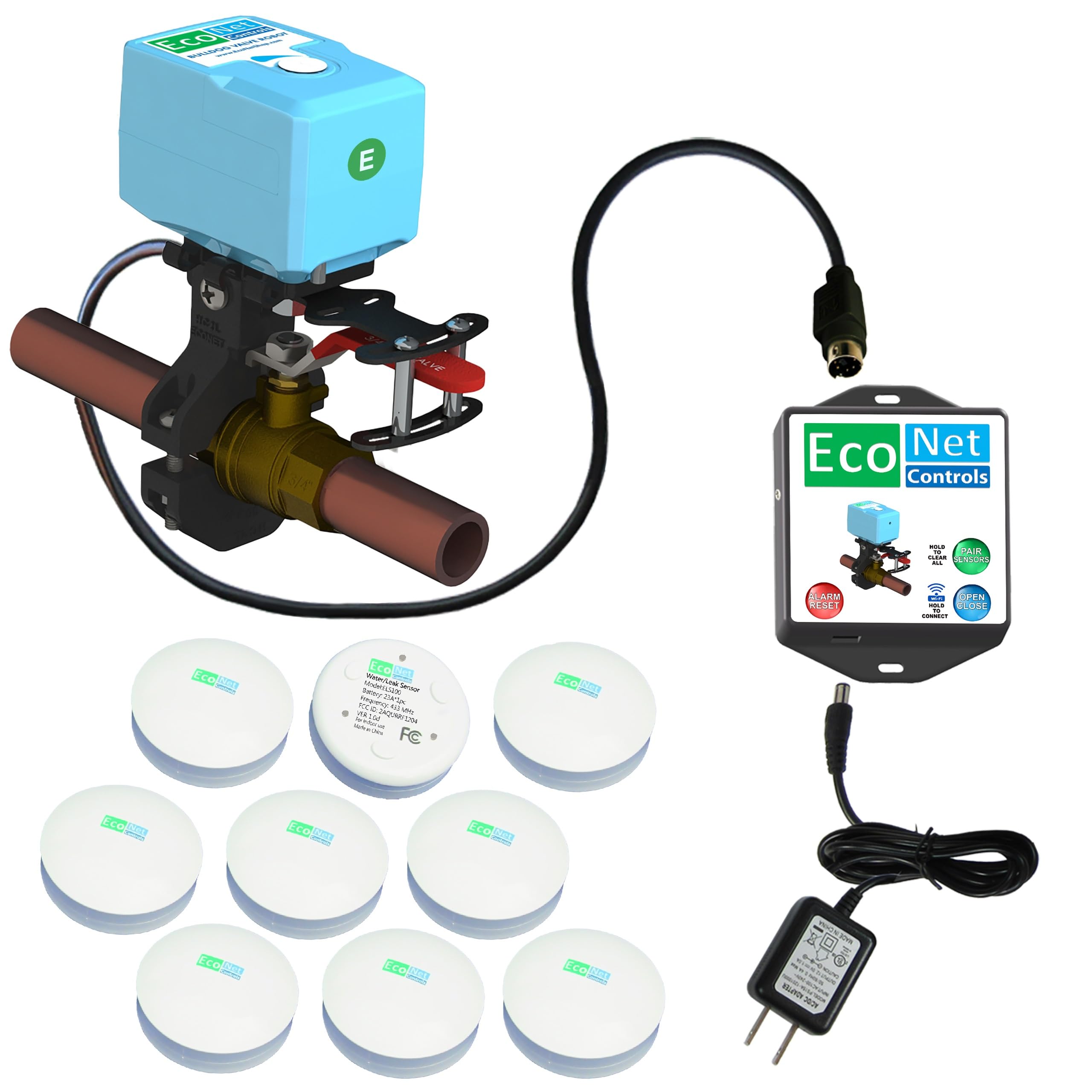 Amazon.com: EcoNet Controls EVC300-HCLXL-SK9 Bulldog-JW WiFi Valve Robot, Auto Water Shutoff ...