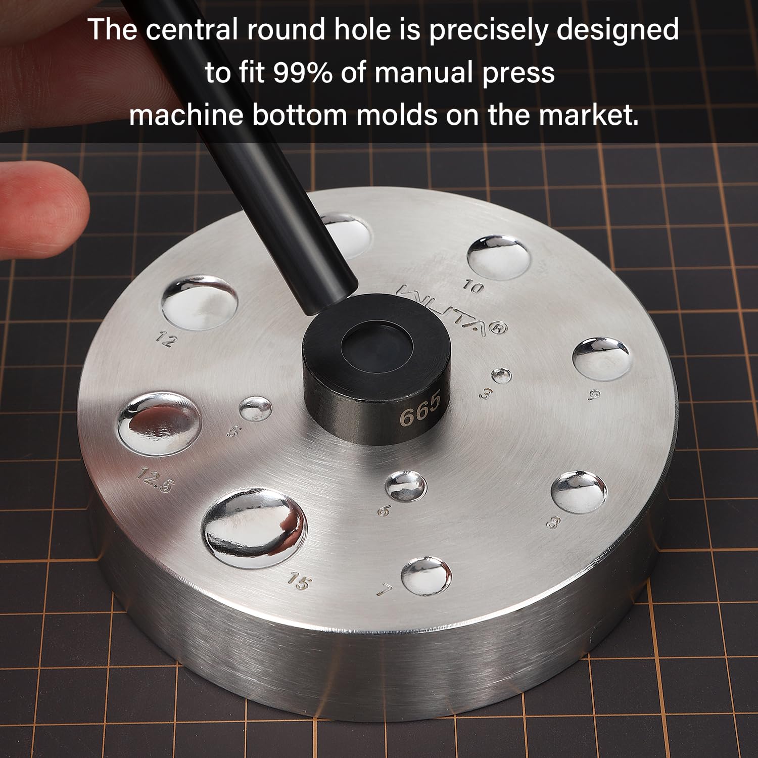 Snapklik.com : WUTA Flat Dapping Doming Block 12 Cavity Steel Dapping ...
