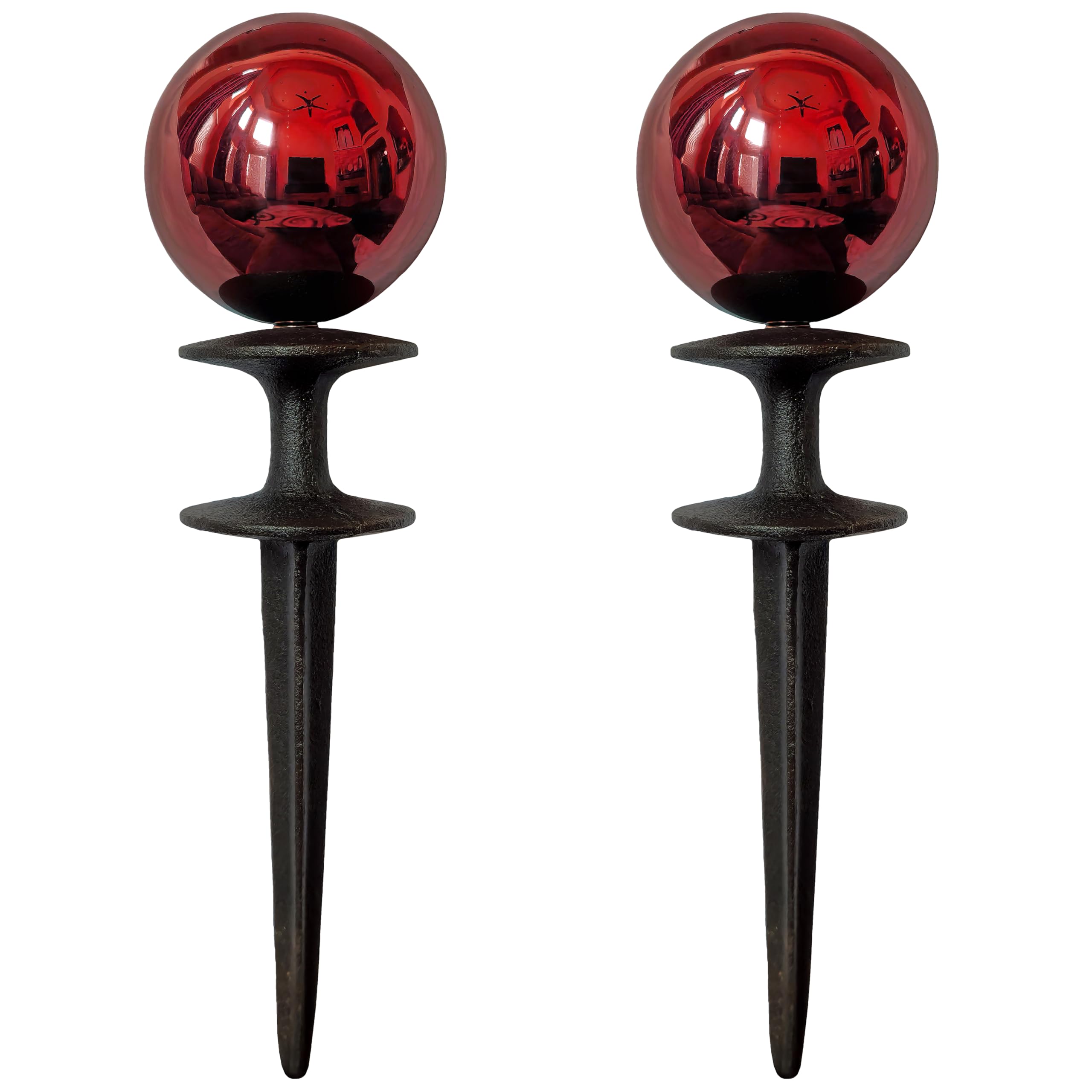 Snapklik.com : Lulu Decor, Garden Red Gazing Ball Hose Guide, Set Of 2