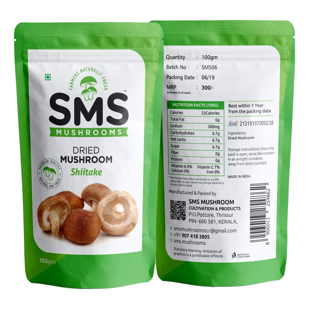 Dried Mushrooms Label