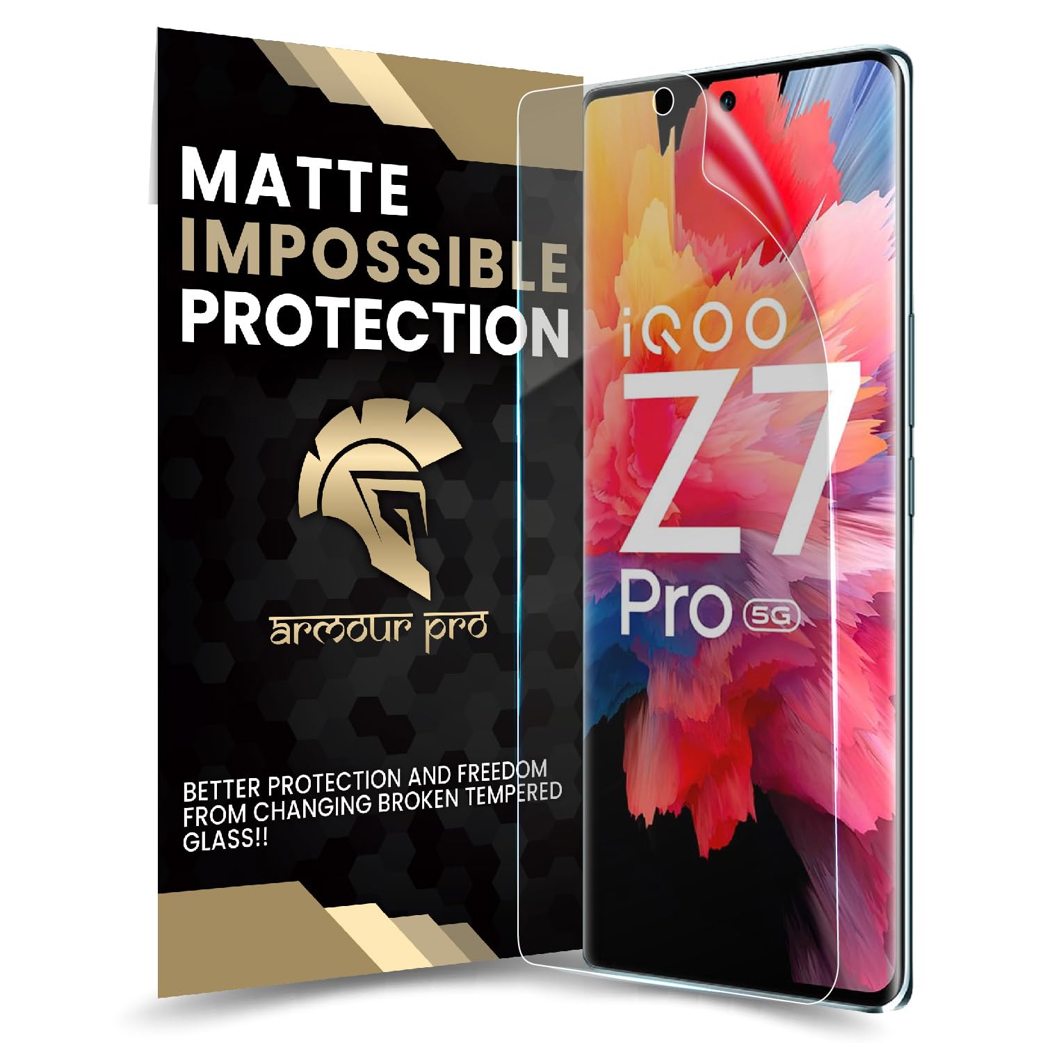 ArmourPro Screen Protector for iQOO Z7 Pro 5G - Nano Unbreakable ...