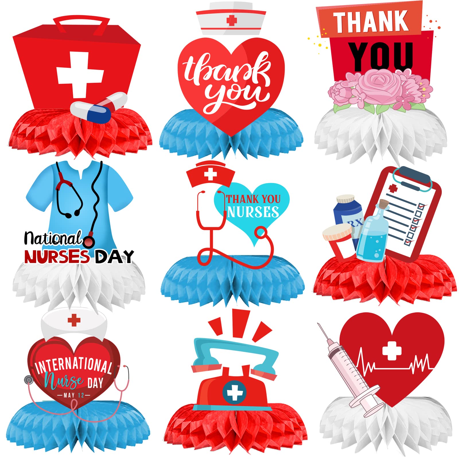 DragzwS Nurses Appreciation Week Honeycomb Table Centerpieces, Happy ...