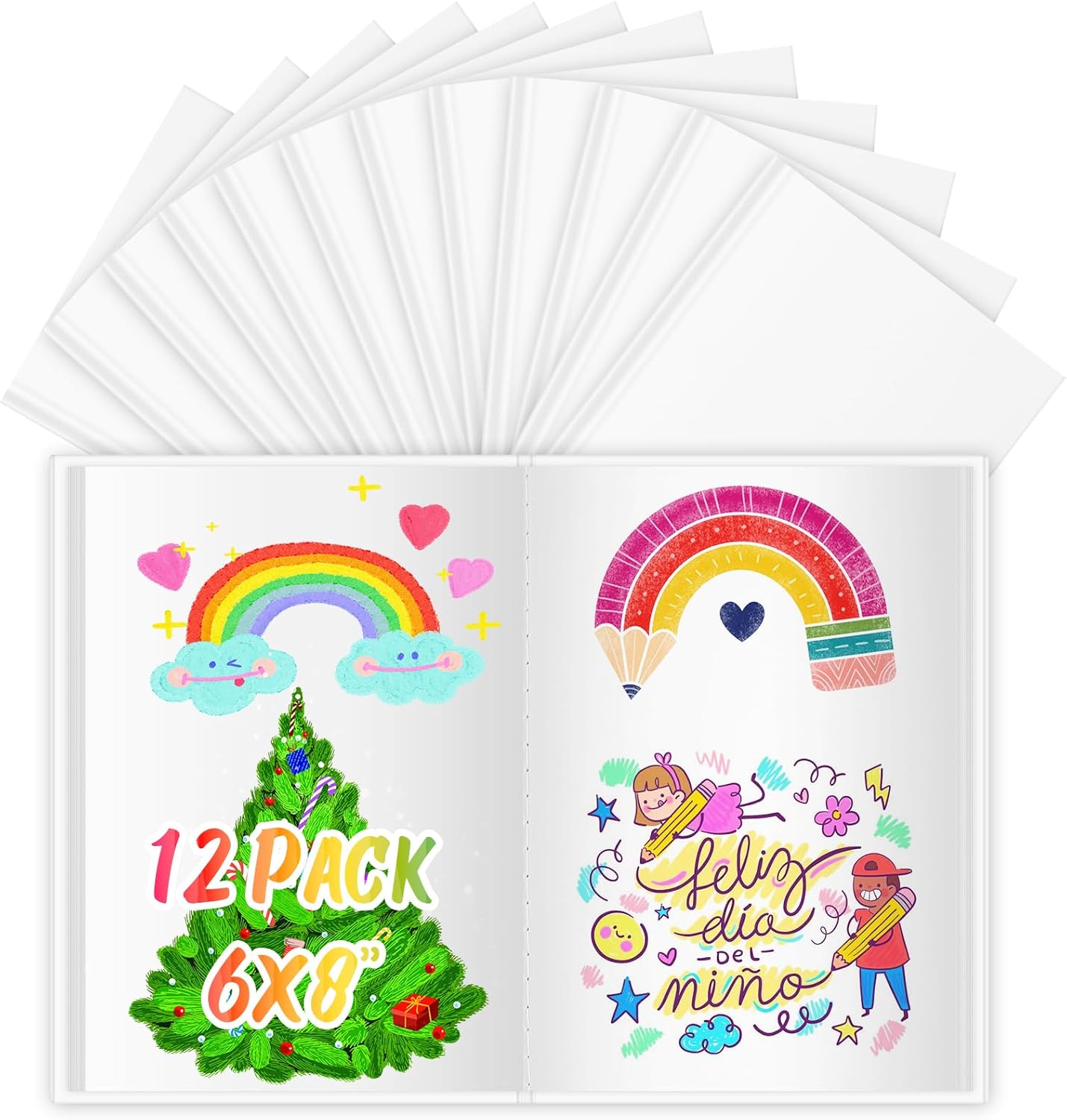 Amazon.com: 12-Pack Hardcover Blank Books, 60 Pages 6"x8" Blank Pages ...