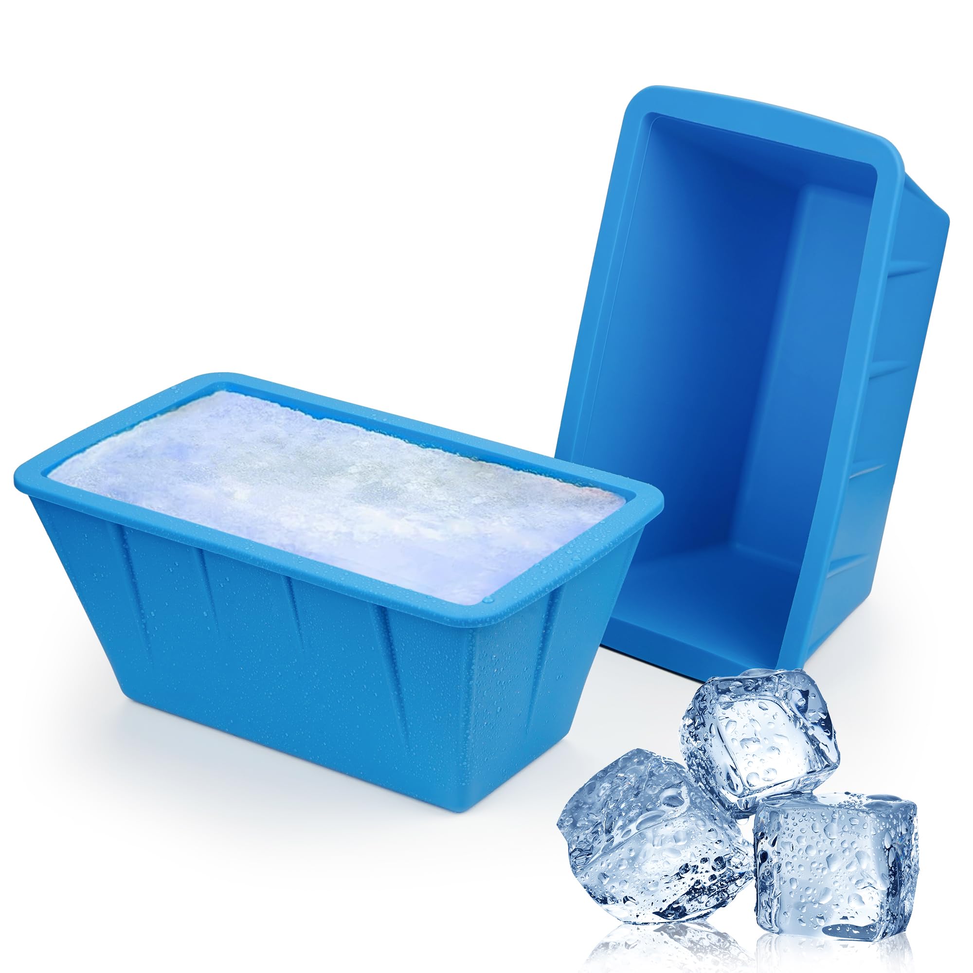 Amazon.com: EKEPIN 2 Pack Large Ice Block Mold, Big Ice Cube Molds Ice ...