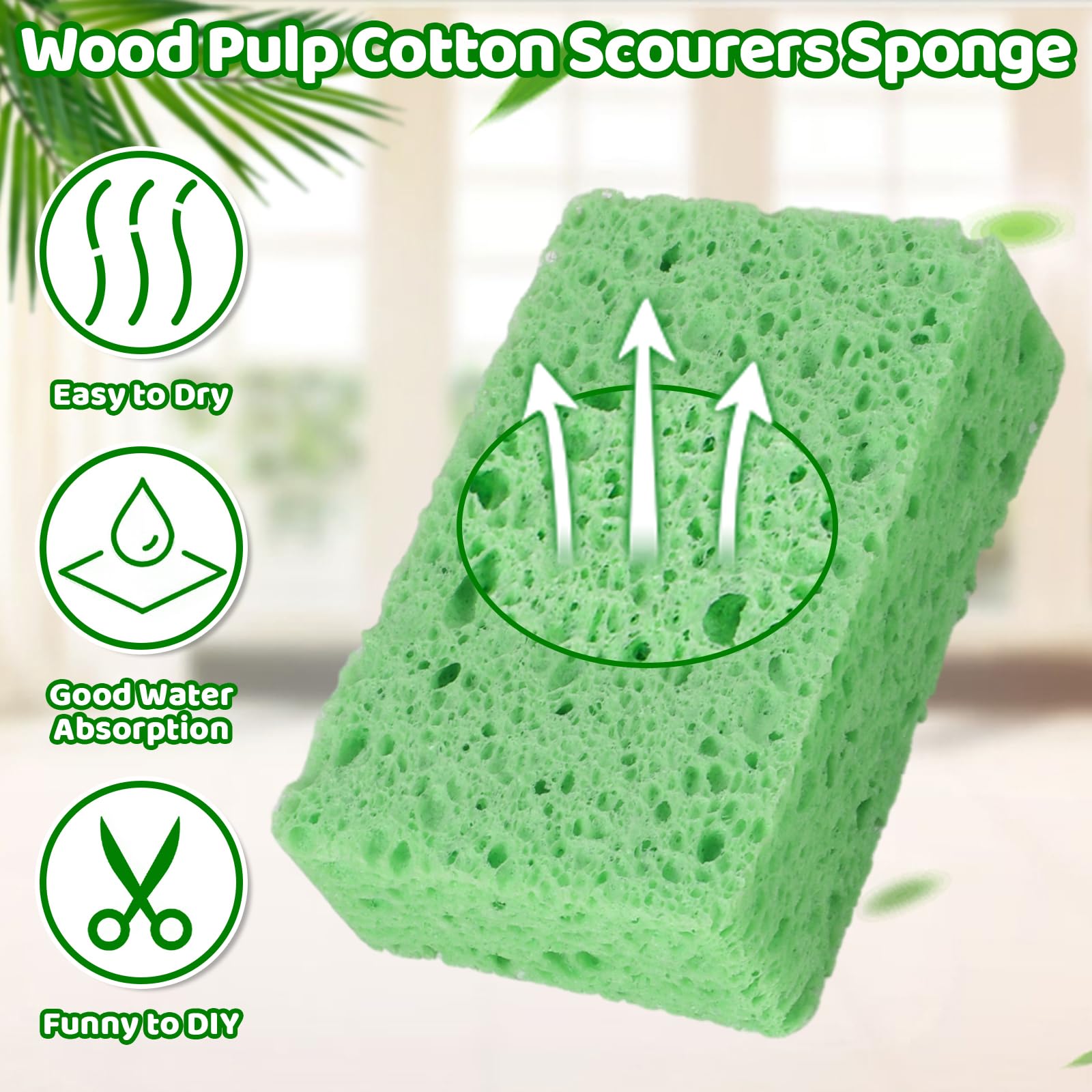 12 Pack Washing Up Sponges, 0.9 Inch Thick Non-Scratch Scourers ...
