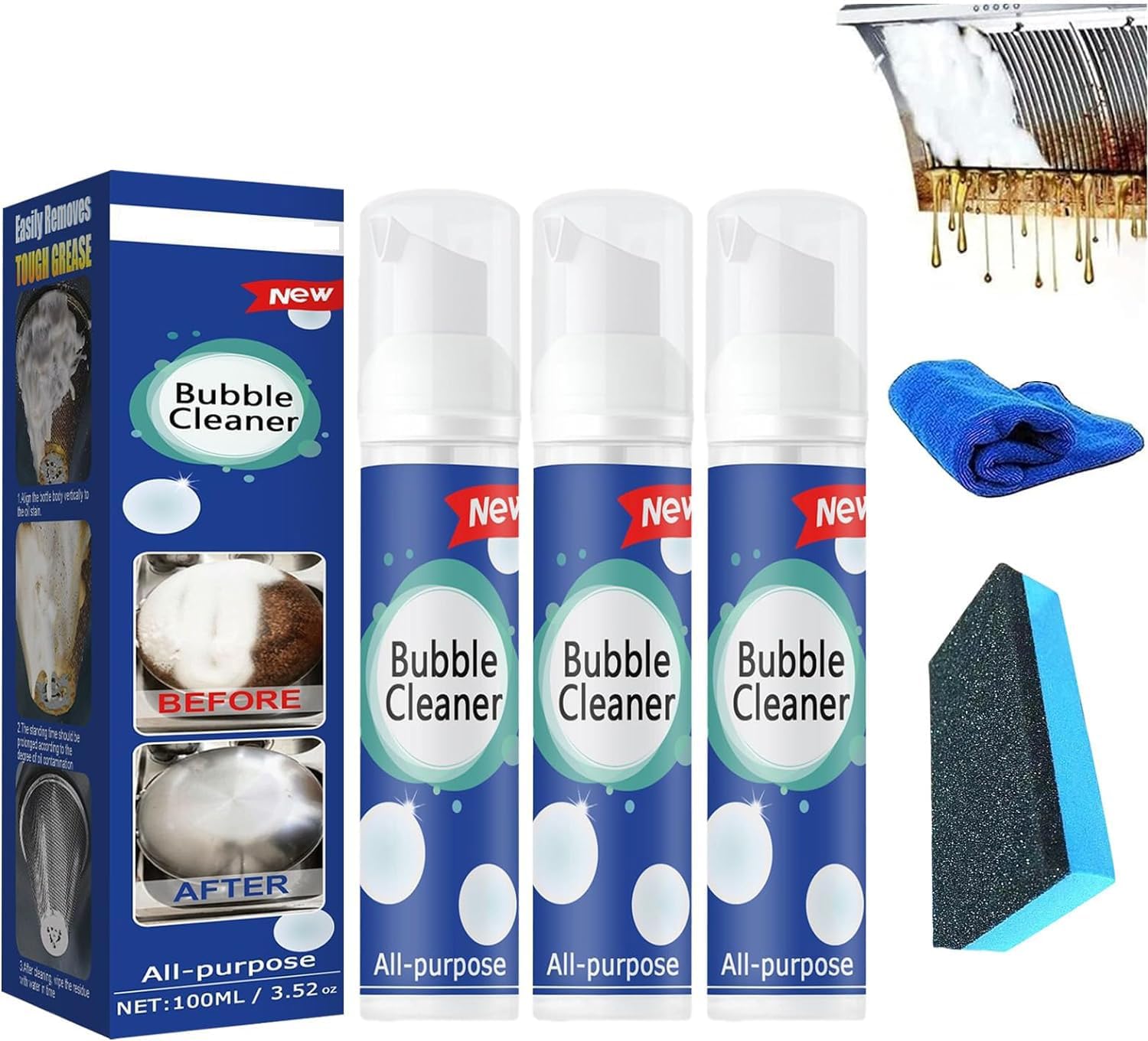 Amazon.com: KXC Foaming Heavy Oil Stain Cleaner,Clean up kitchen oil ...