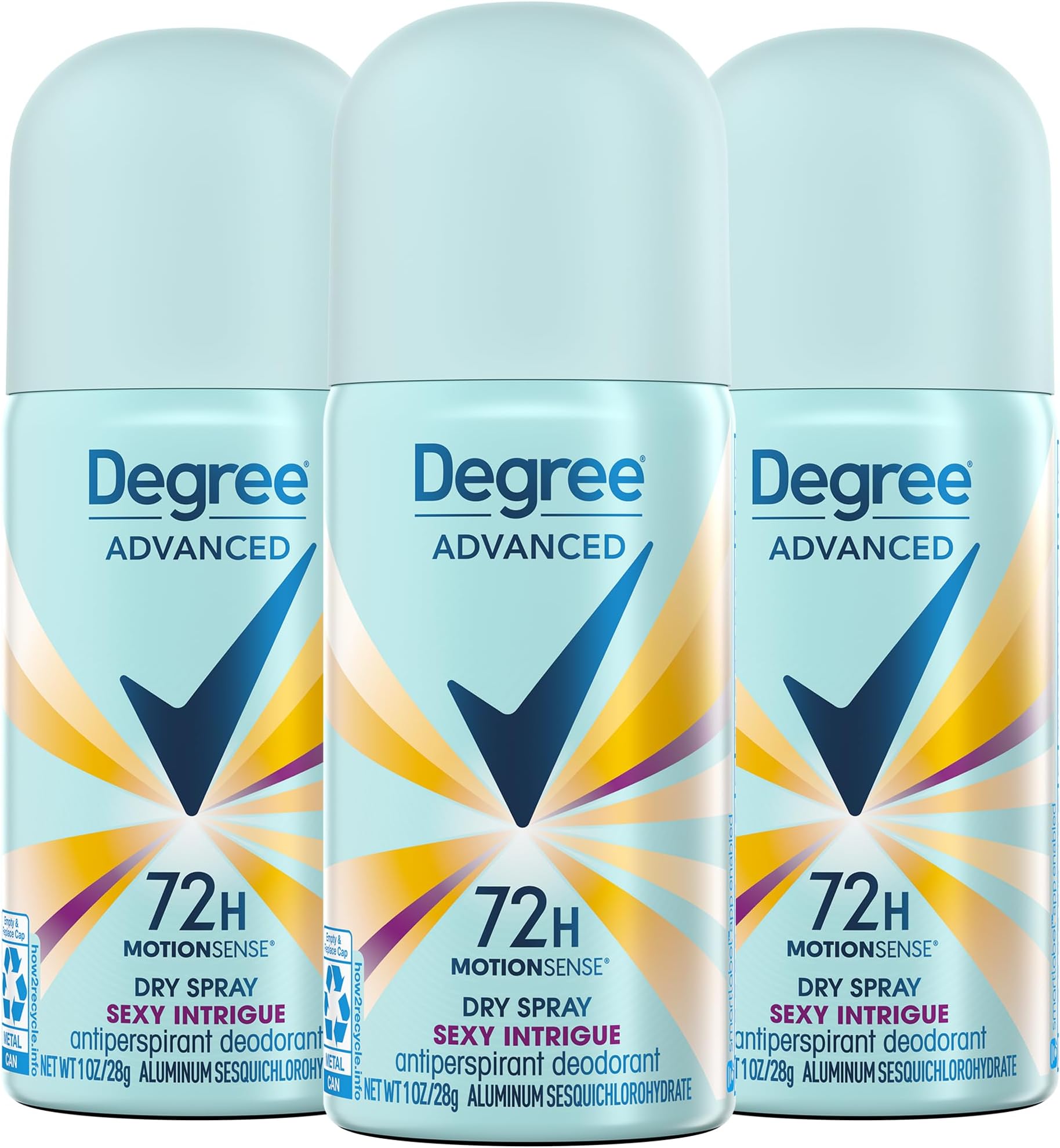 Amazon.com : Degree Women’s Travel Deodorant Sexy Intrigue 3-Pack – 72H ...