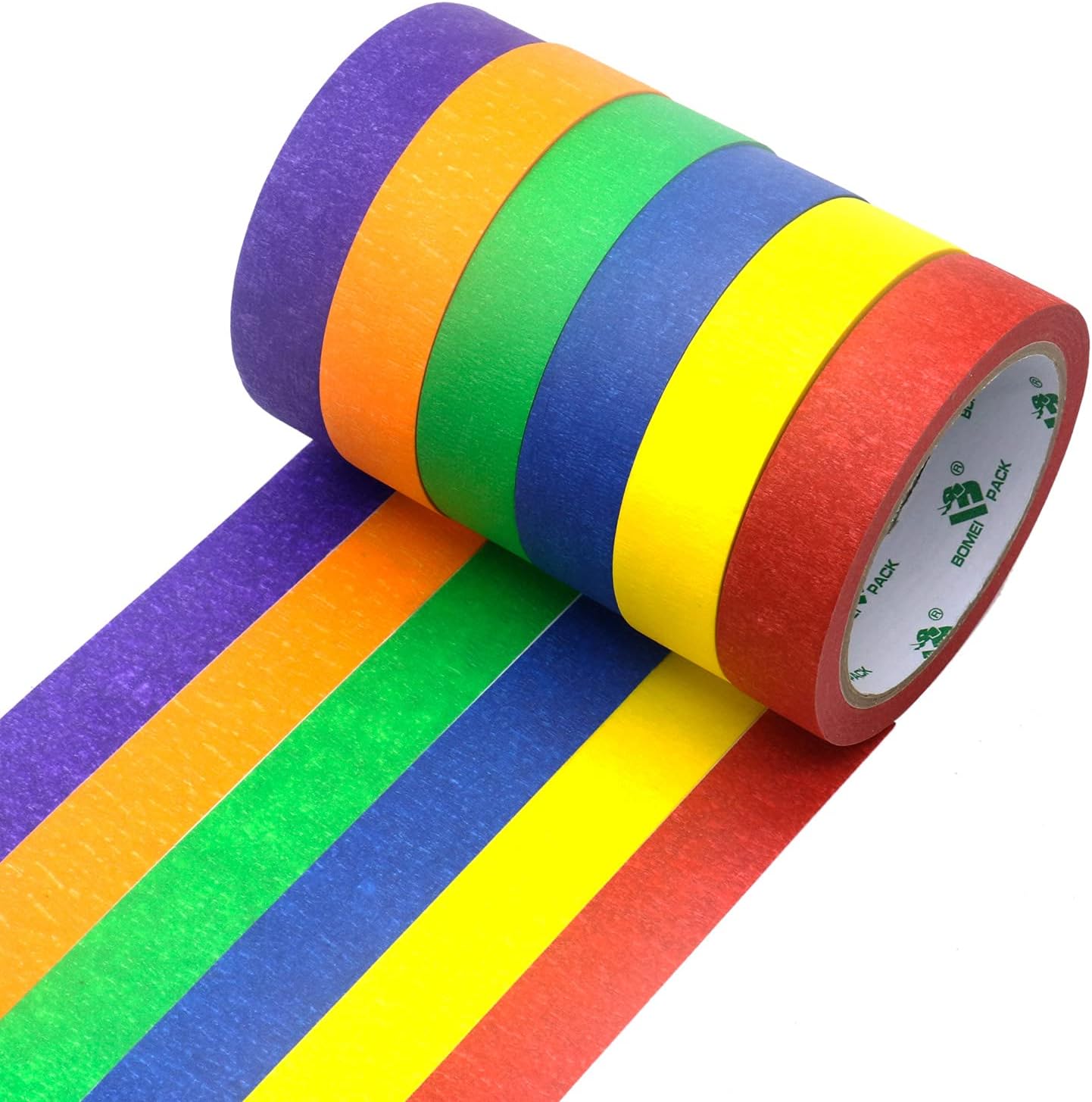 AUTENS Colored Masking Tape 6 Pack 1 Inch x 13 Yards (2.4cm X 12m ...