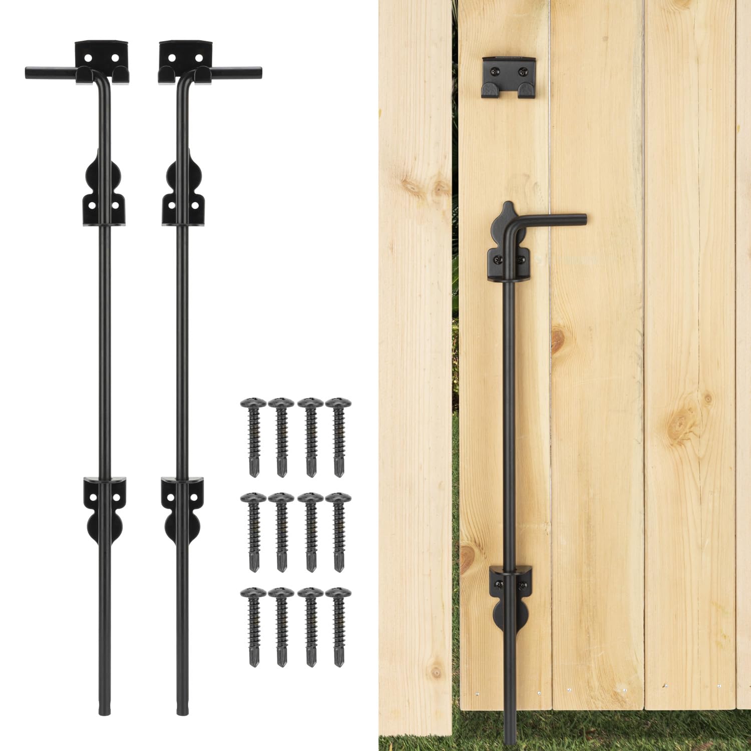 Snapklik.com : 18" Cane Bolt Heavy-Duty Drop Rod For Gate, Gate Ground ...