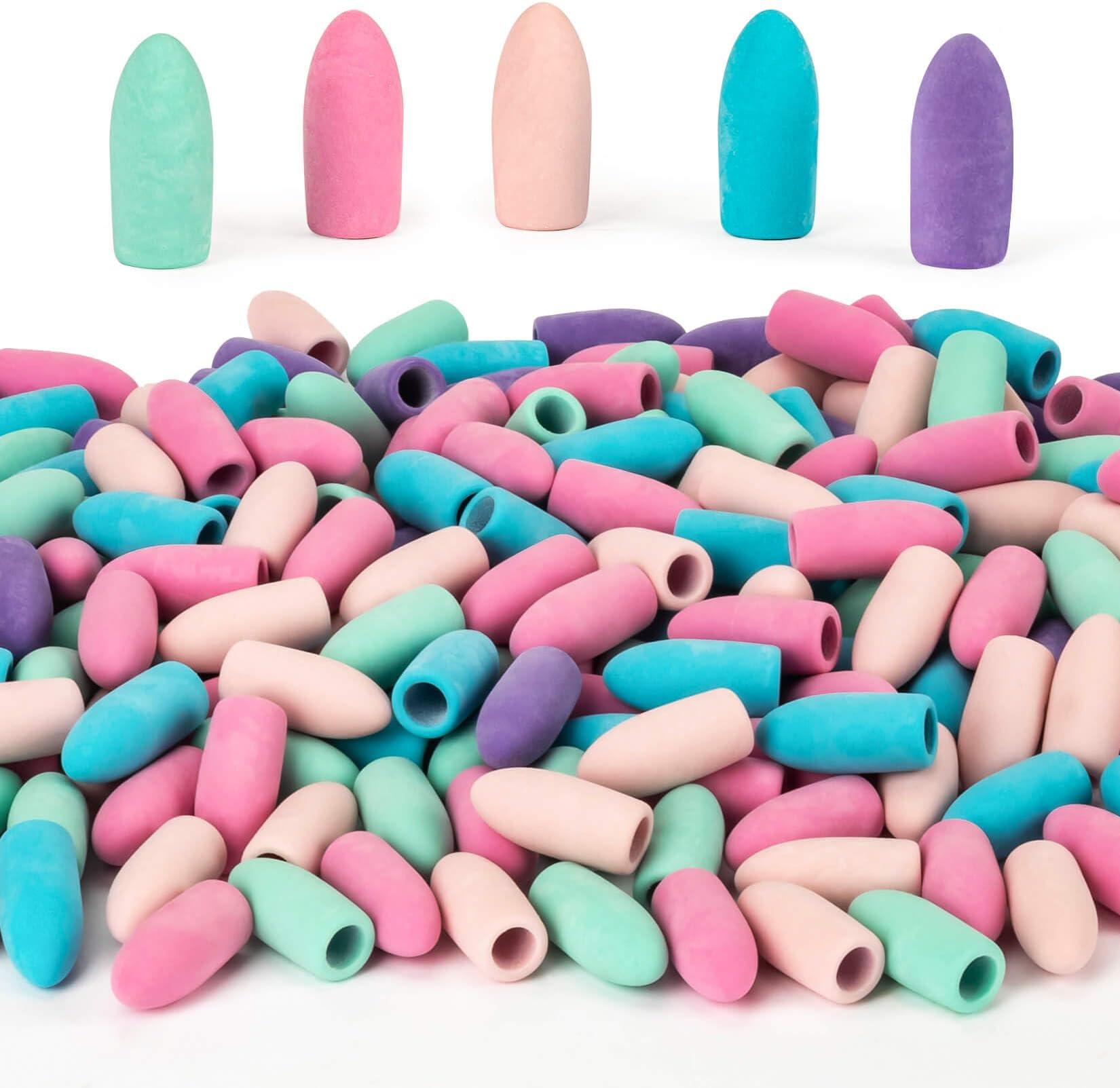 Pencil Eraser Tops 500 Pack Pastel Pencil Eraser Caps | Latex Free ...