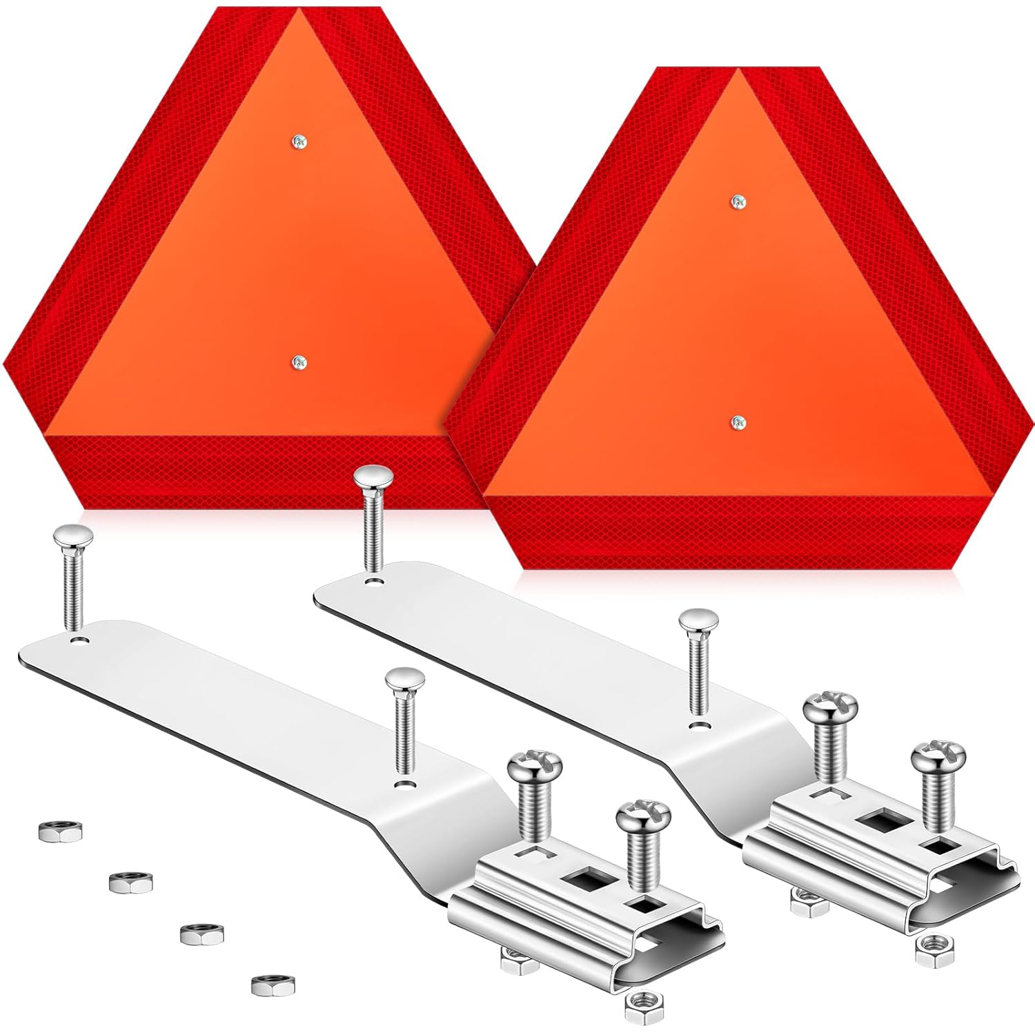 Yaocom 2 Pcs Slow Moving Vehicle Sign with Mounting Bracket 14 x 16 ...