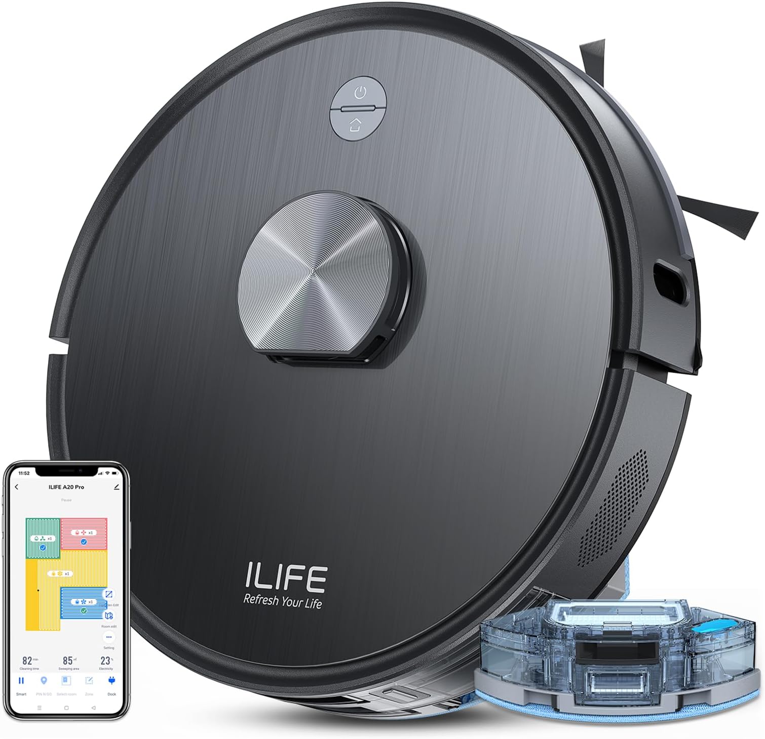 ILIFE A20 Pro Robot Vacuum Cleaner & Mopping,6500Pa Strong Suction ...
