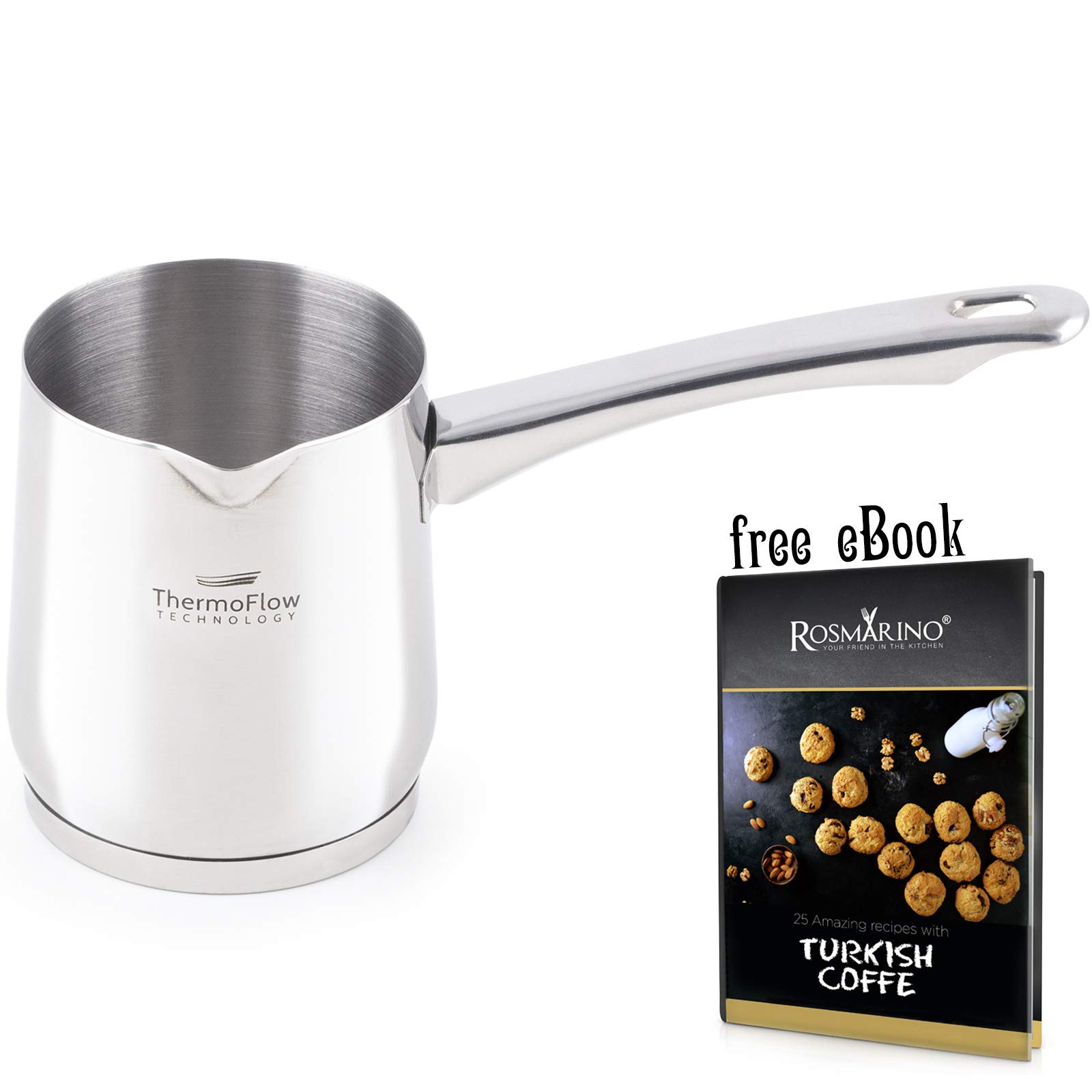 Buy ROSMARINO Stainless Steel Induction Mocha Pot 300 ml - Modern ...