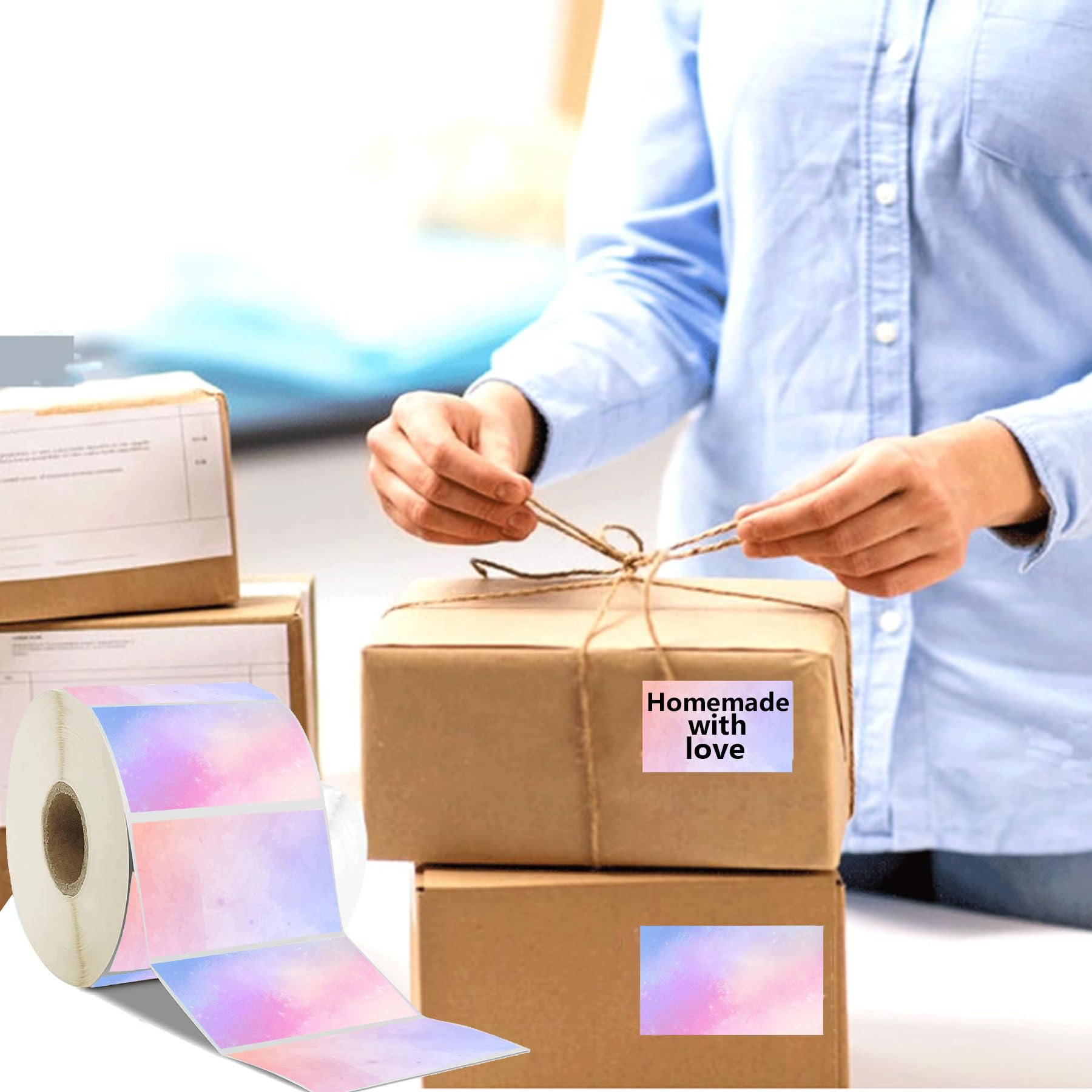 Snapklik.com : Direct Thermal Labels Stickers Round Watercolor Small ...