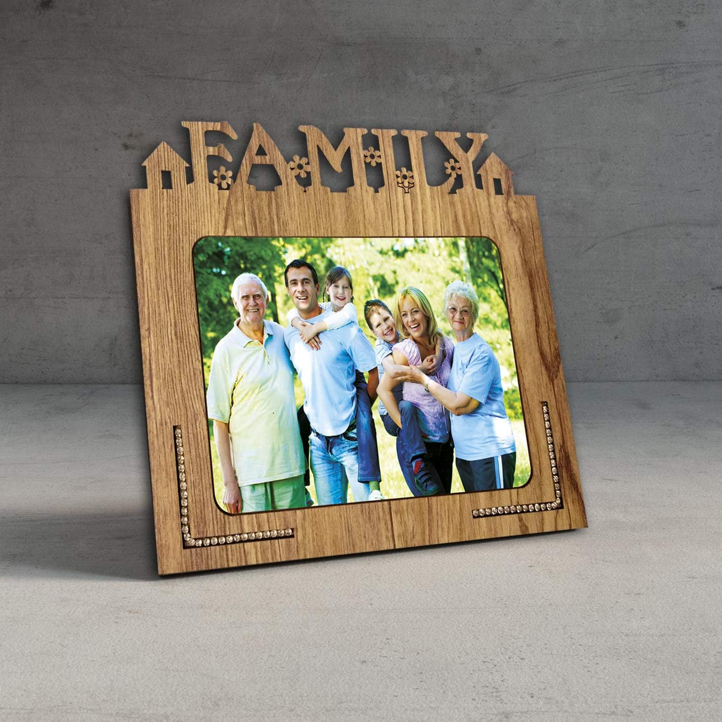Generic Wood Glass Mdf Table Photo Frame (5 x 7 inch, Brown) ,Tabletop ...